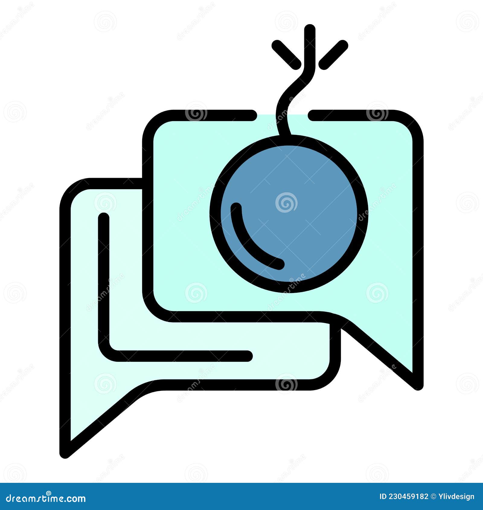 Chat Hacker Icône De Bombe Couleur Plan Illustration de Vecteur ...