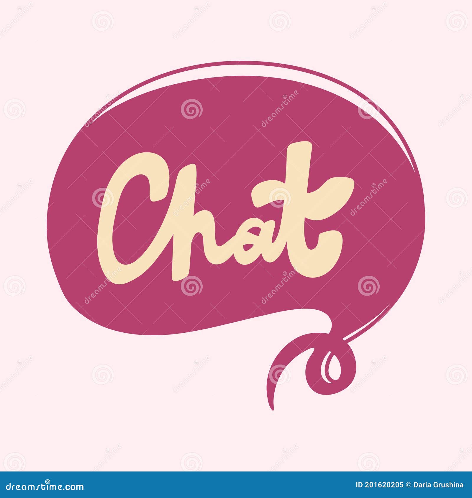 Chat. Hand Drawn Lettering Logo for Social Media Content Stock Vector ...