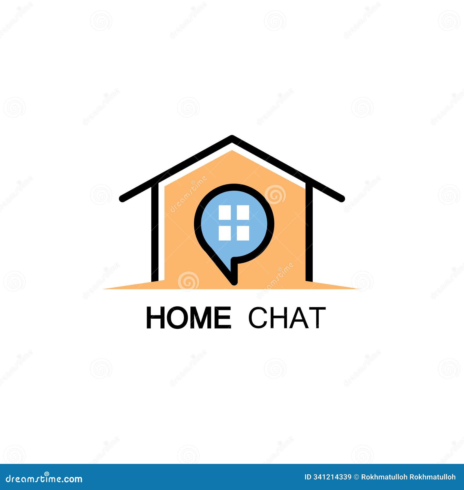 Chat House Logo Illustration Design Template Communication Illustration ...