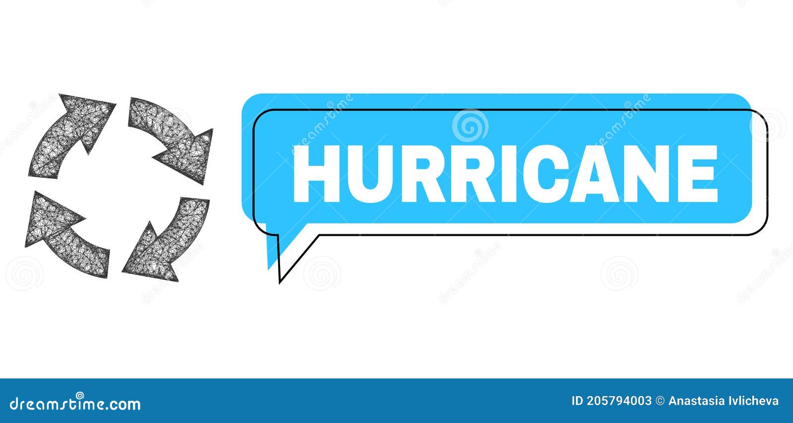 Misplaced Hurricane Speech Bubble and Linear Circulation Icon Stock ...