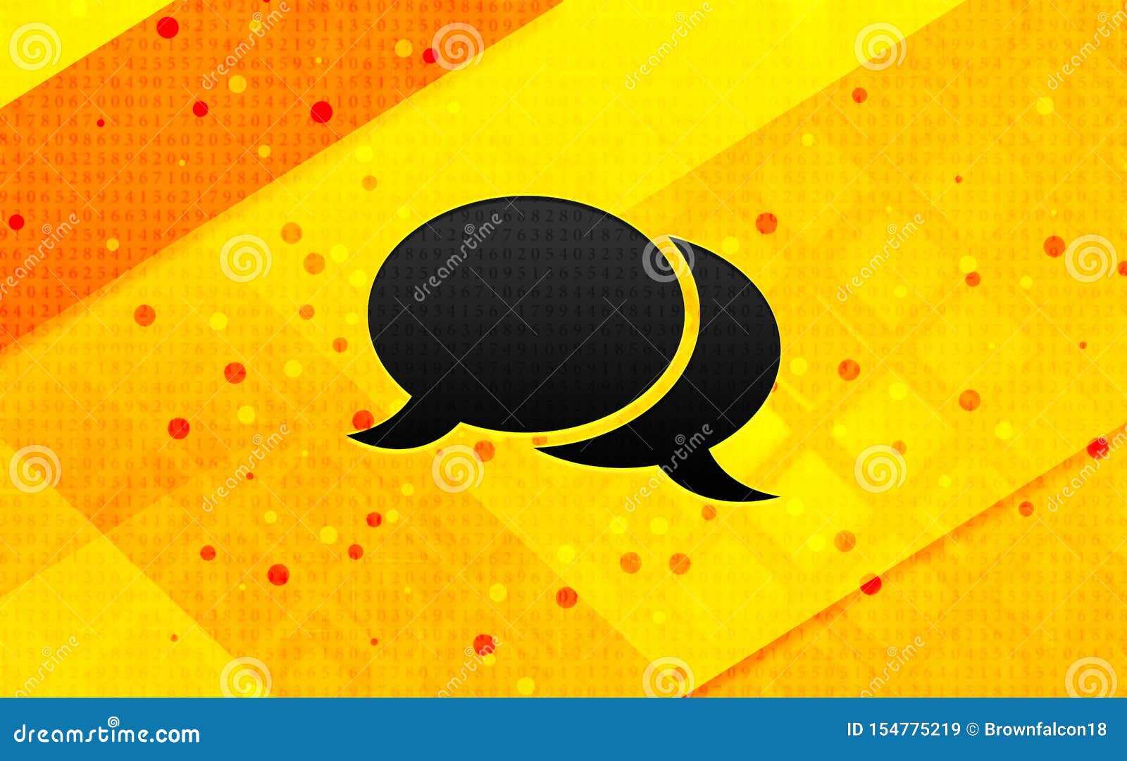 Chat Icon Abstract Digital Banner Yellow Background Stock Illustration ...