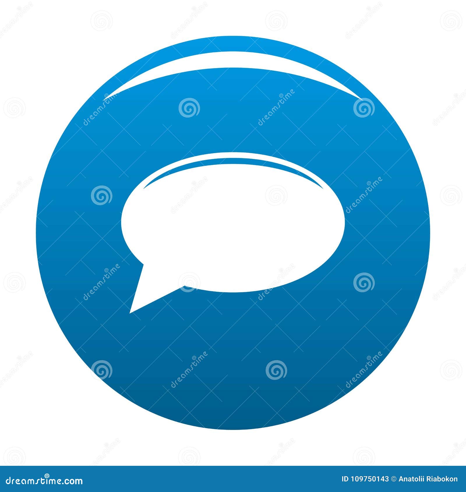 Chat icon blue vector stock vector. Illustration of blog - 109750143