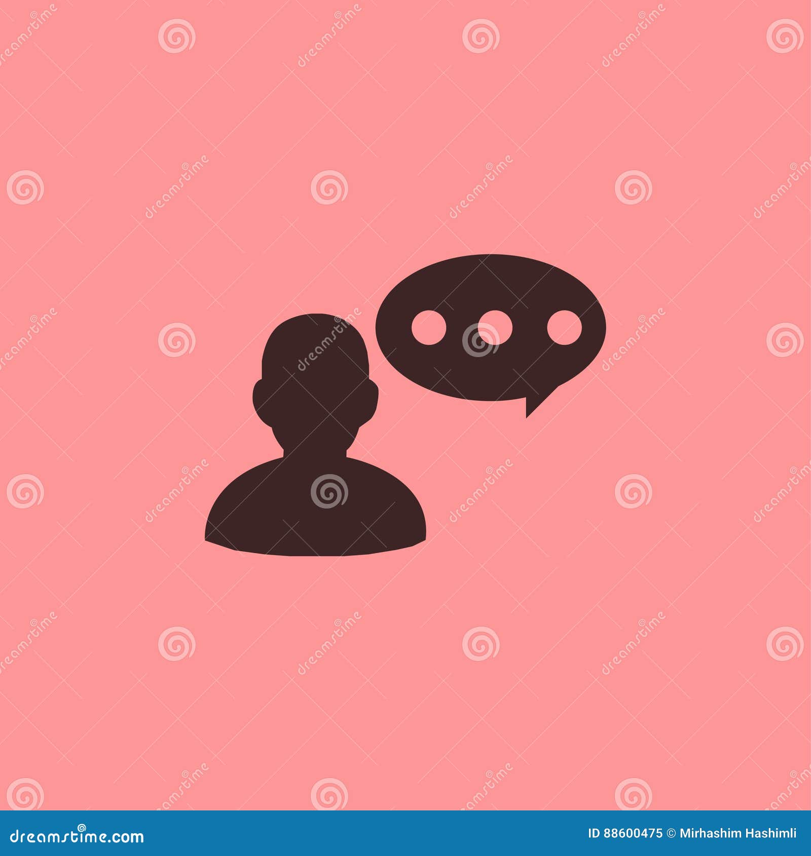 Chat Icon Bubble Design Head Stock Illustration - Illustration of ...