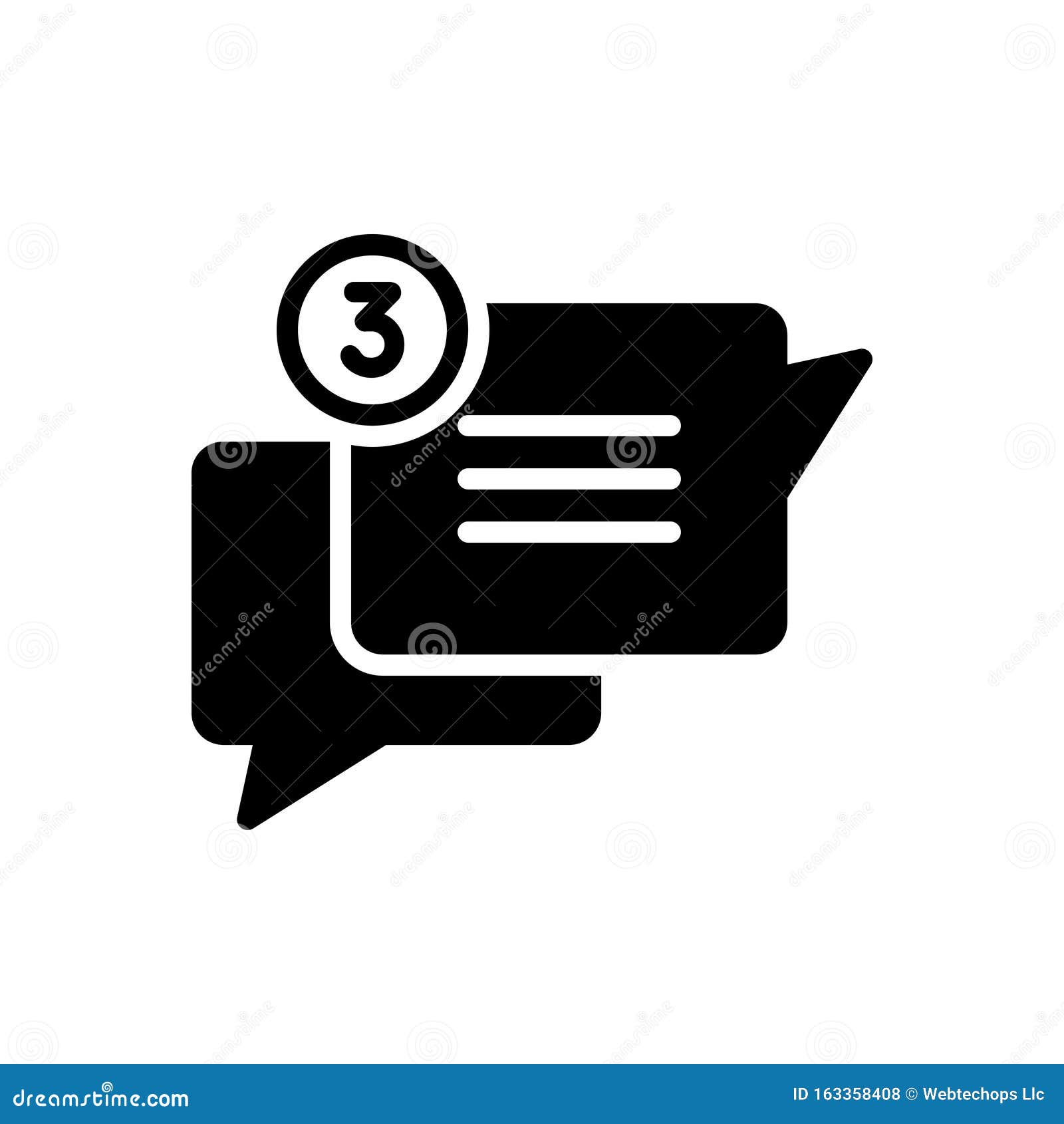 Black Solid Icon for Chat, Chatter and Conversation Stock Vector ...