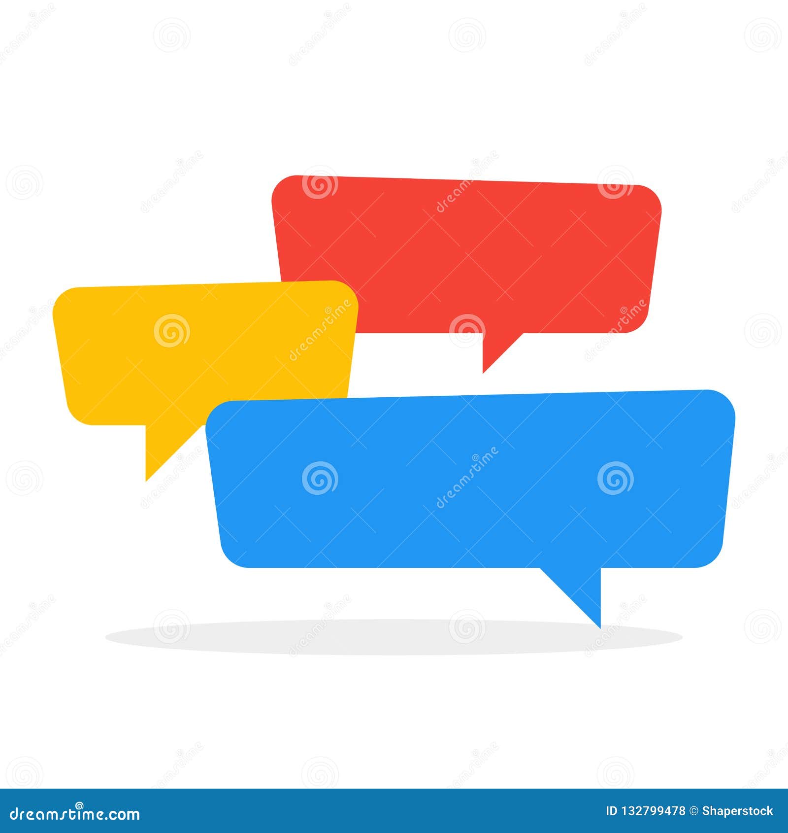 Chat Icon Color Speech Bubbles in Conversation. Vector Illustration ...