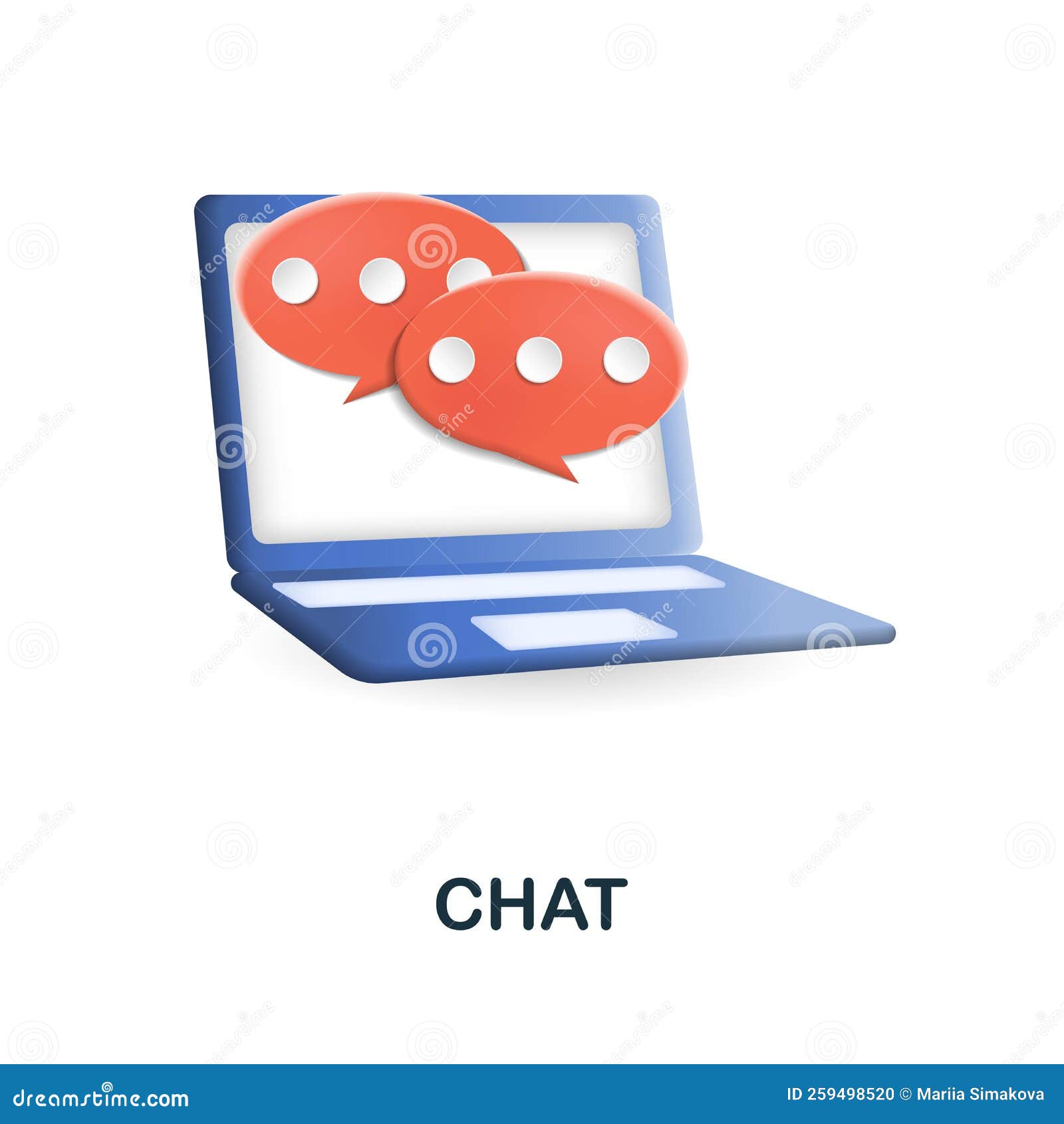 Chat Icon. 3d Illustration from Feedback Collection Stock Vector ...