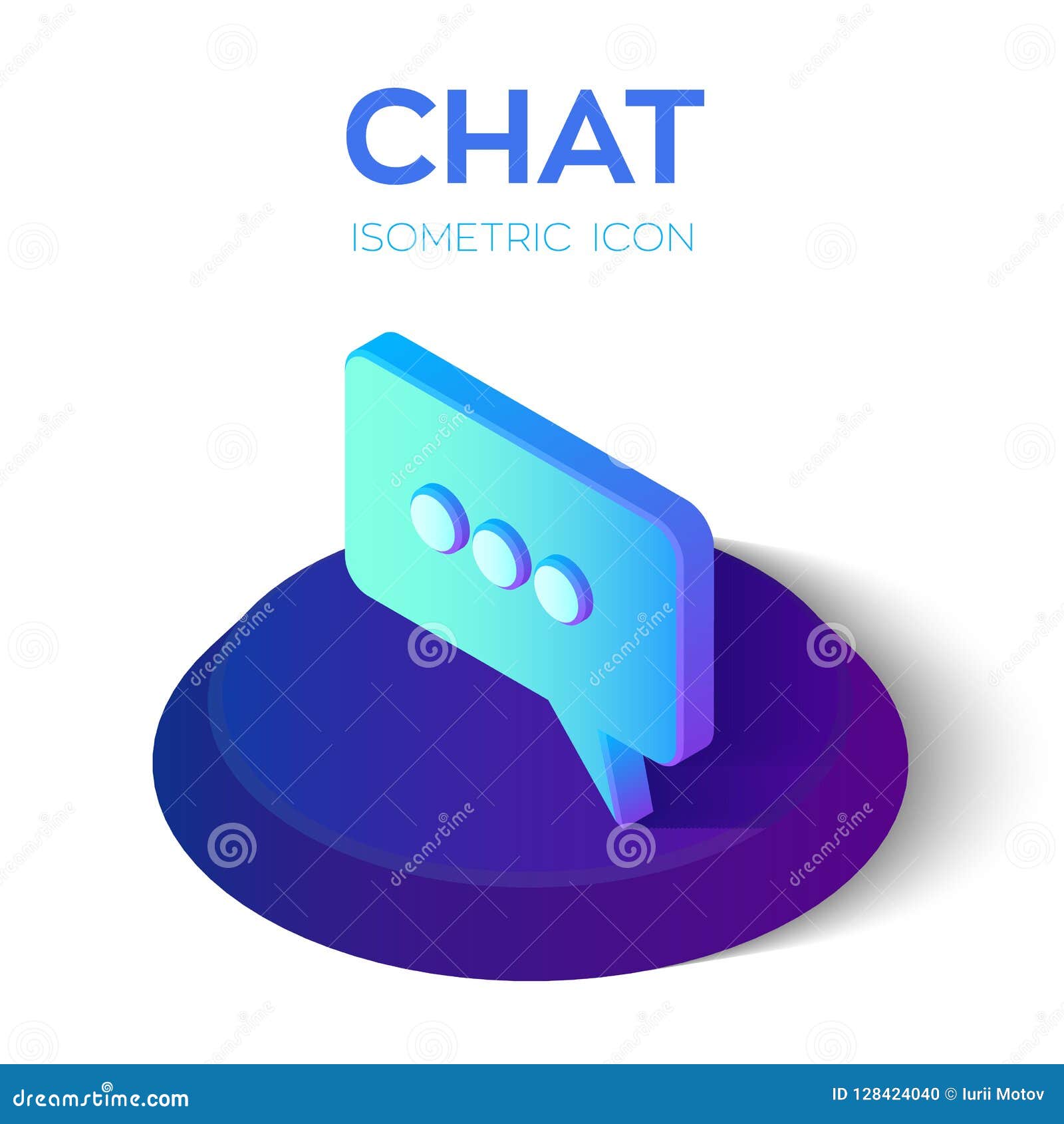 Chat Icon. 3D Isometric Chat Sign. Created for Mobile, Web, Decor ...
