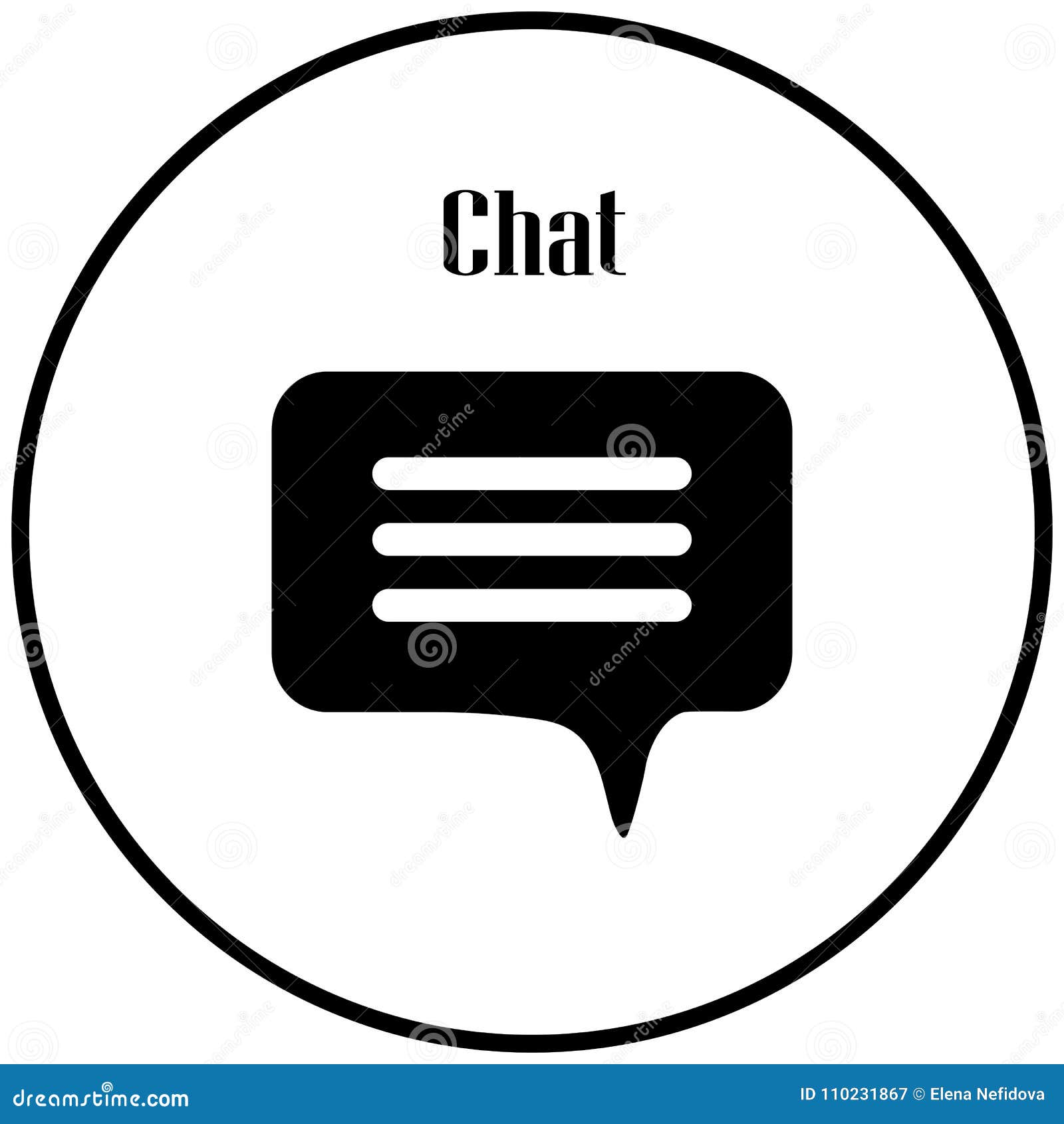 Chat icon. Dialog text stock vector. Illustration of graphic - 110231867