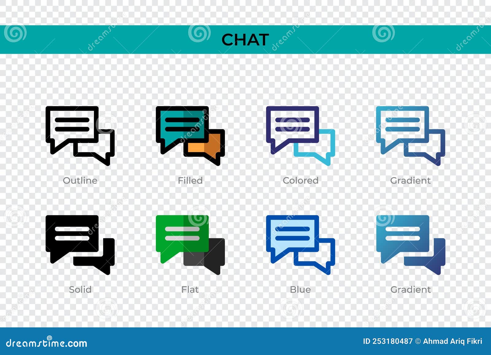 Chat Icon in Different Style. Chat Vector Icons Designed in Outline ...