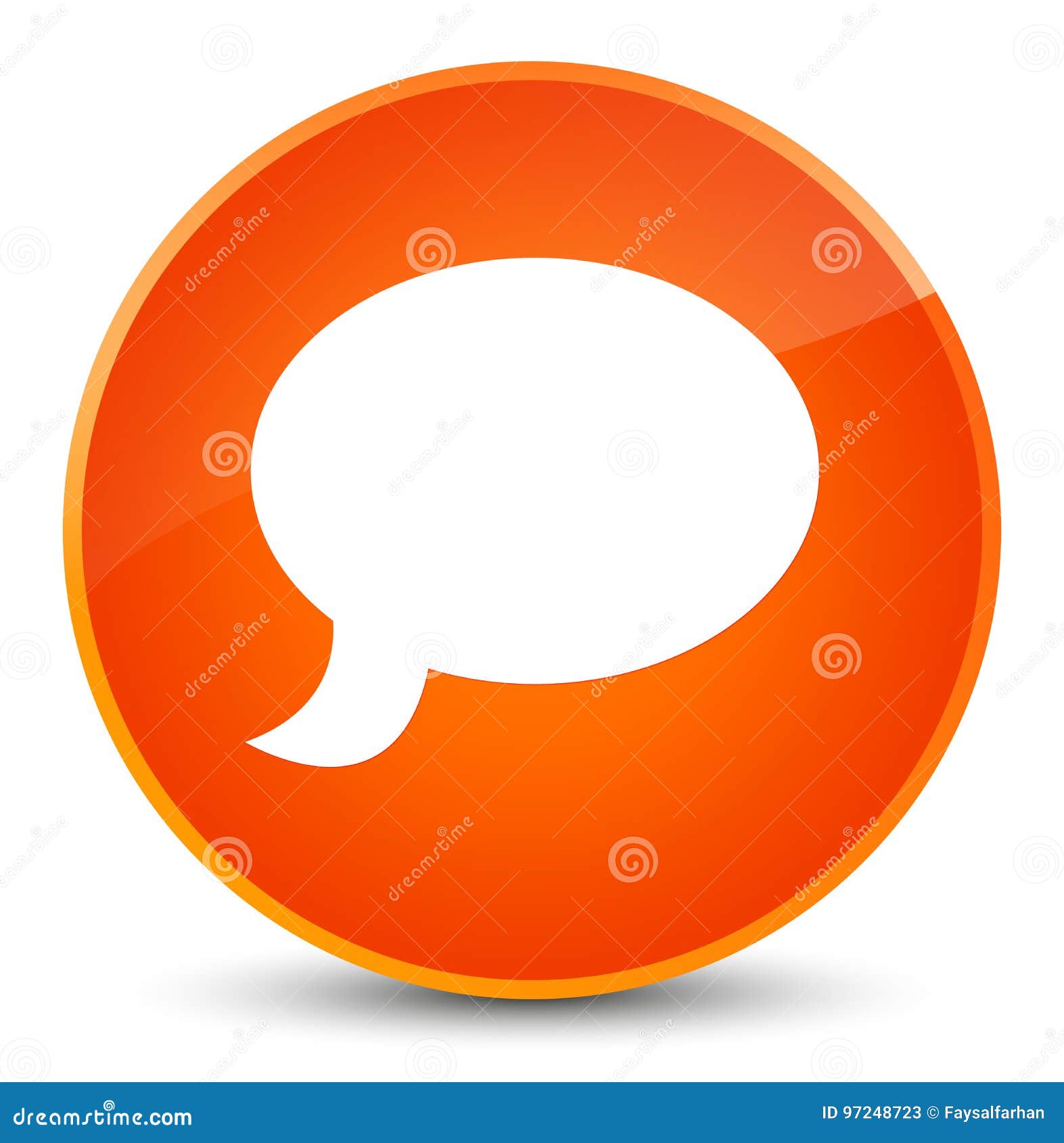 Chat Icon Elegant Orange Round Button Stock Illustration - Illustration ...