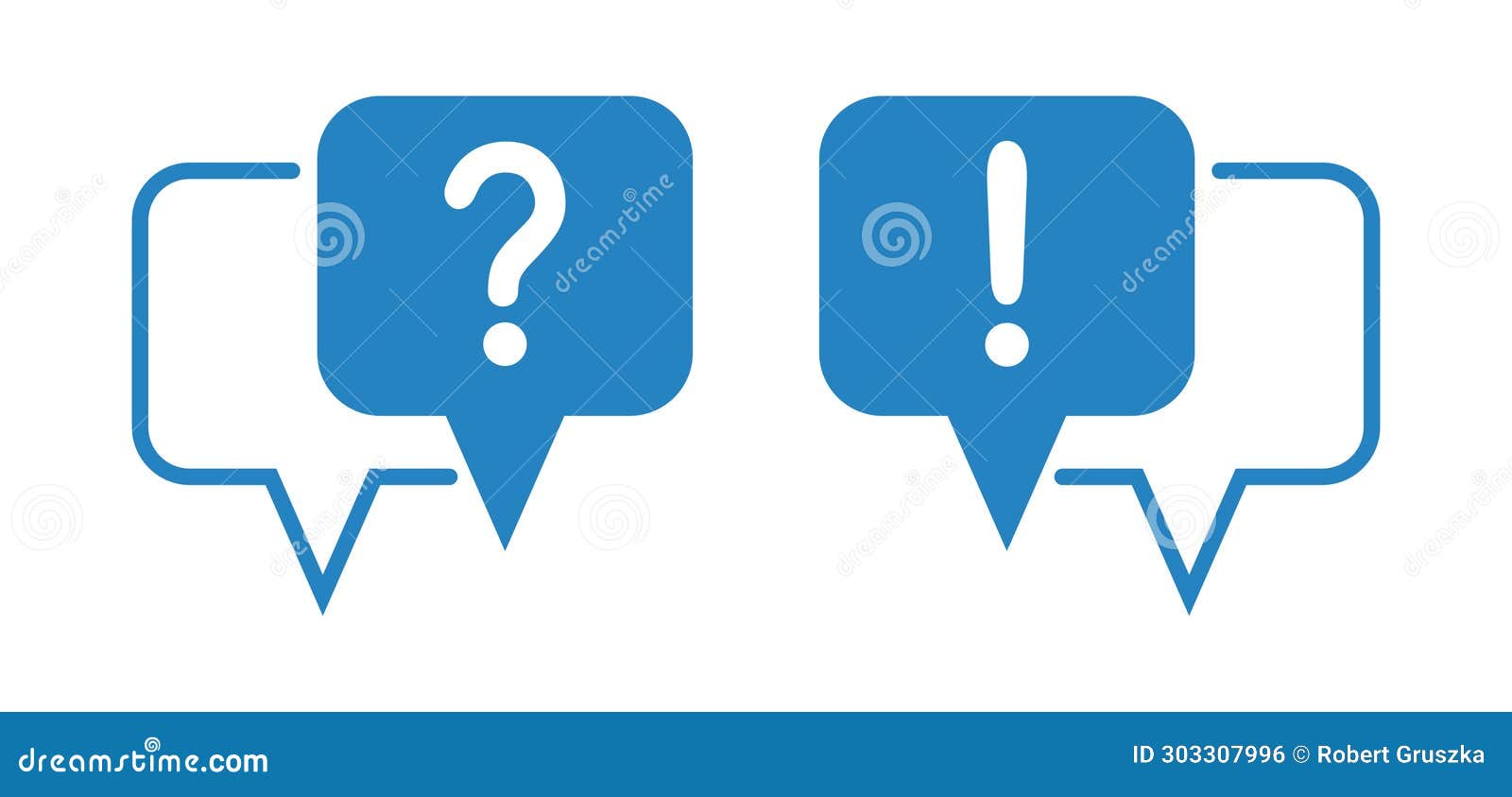 Chat Icon with Exclamation Mark and Question Mark Stock Vector ...