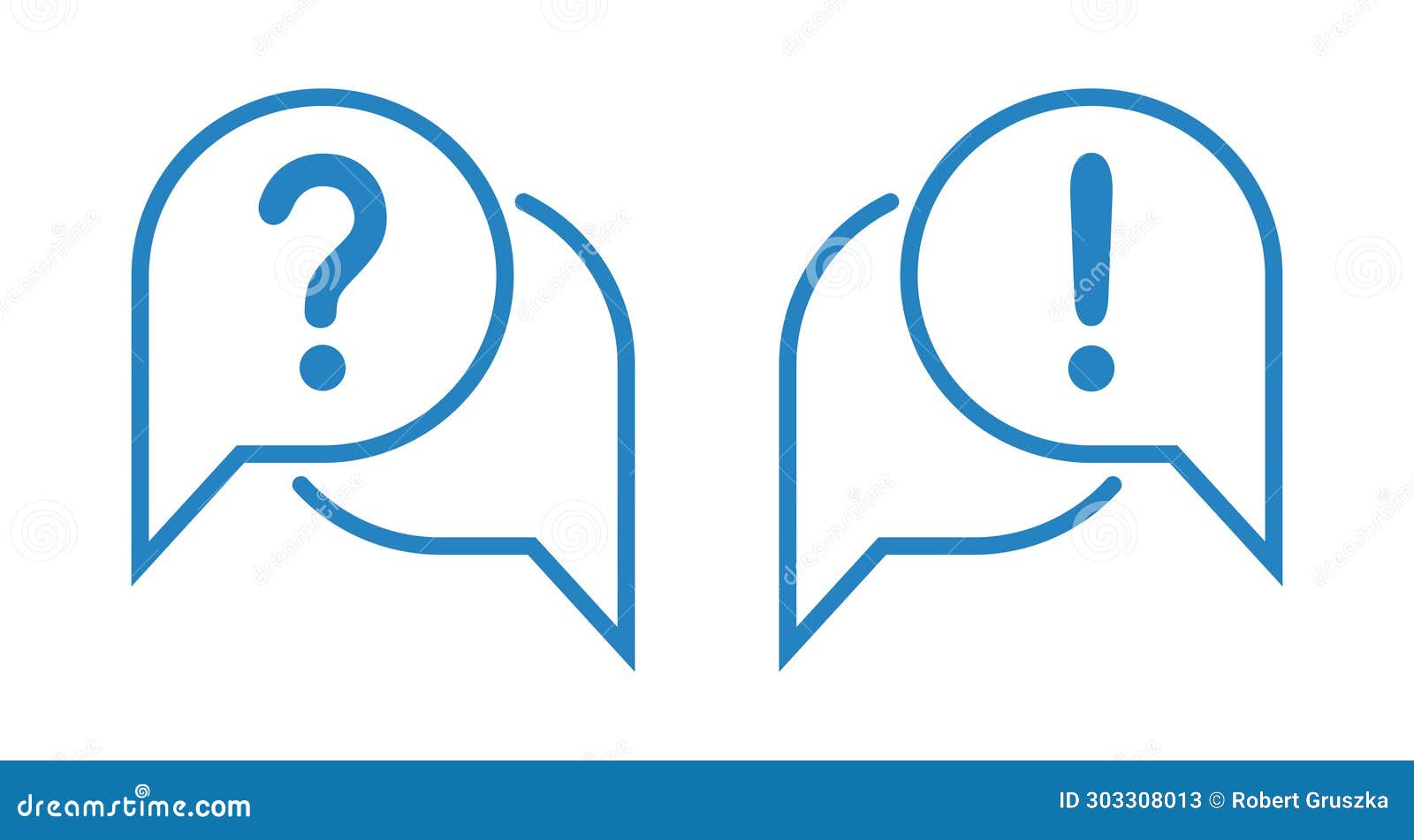 Chat Icon with Exclamation Mark and Question Mark Stock Vector ...