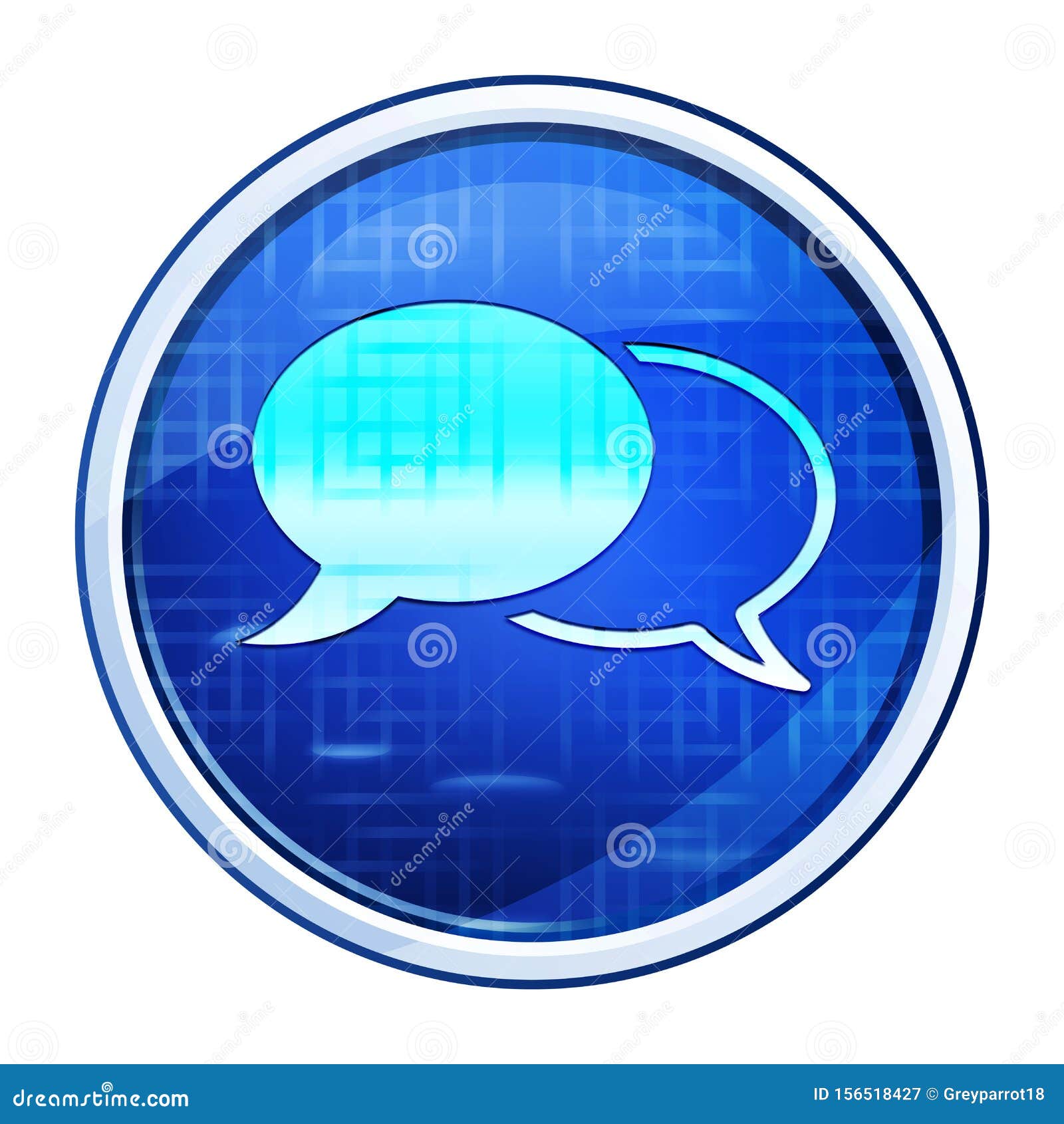 Chat Icon Futuristic Blue Round Button Vector Illustration Stock ...