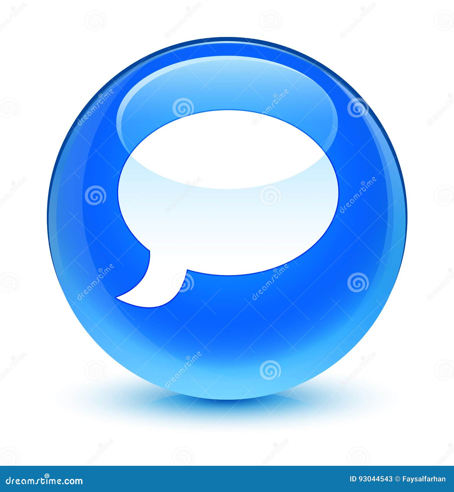 Chat Icon Glassy Cyan Blue Round Button Stock Illustration ...