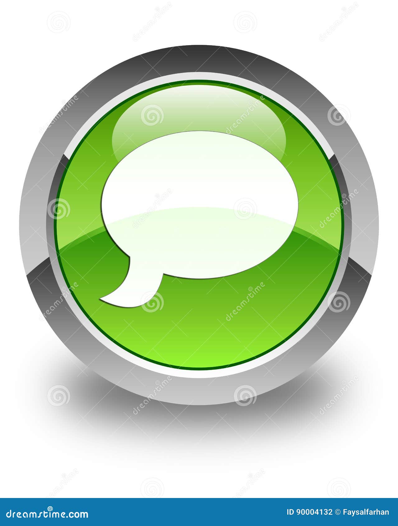 Chat Icon Glossy Green Round Button Stock Illustration - Illustration ...