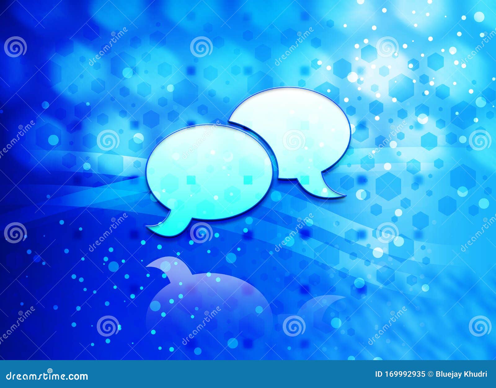 Chat Icon Abstract Light Cyan Blue Hexagon Pattern Background Stock ...