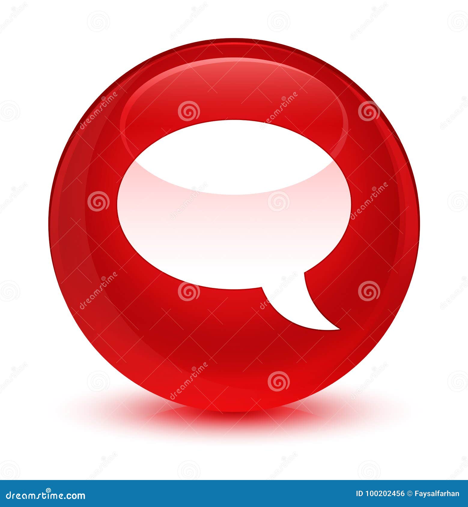 Chat Icon Glassy Red Round Button Stock Illustration - Illustration of ...