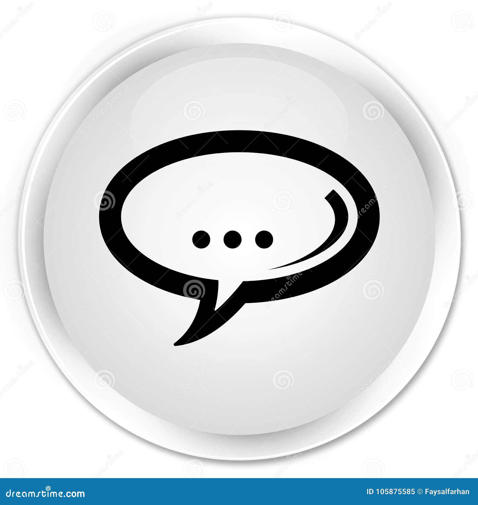 Chat Icon Premium White Round Button Stock Illustration - Illustration ...