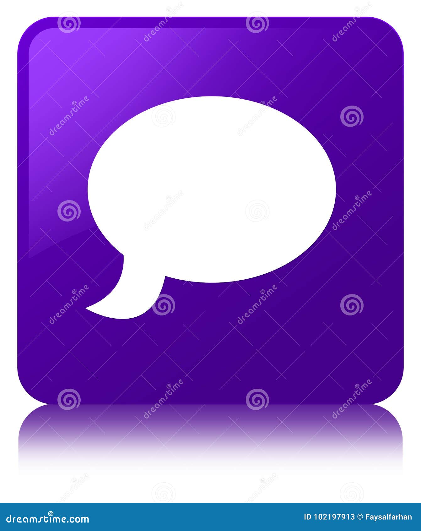 Chat Icon Purple Square Button Stock Illustration - Illustration of ...