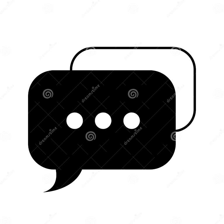 Chat Icon in Modern Minimal Style, Textbox, Message Symbol ...