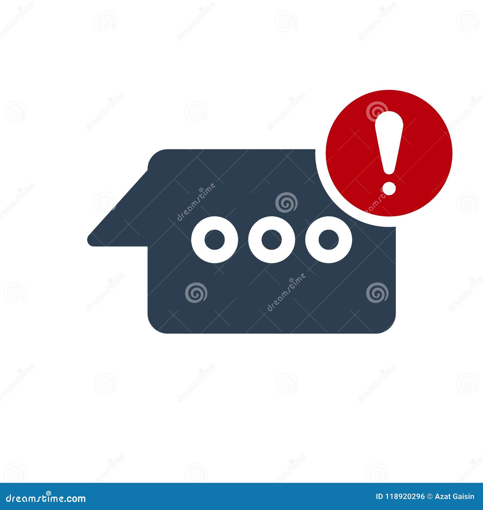 Chat Icon, Multimedia Icon with Exclamation Mark. Chat Icon and Alert ...