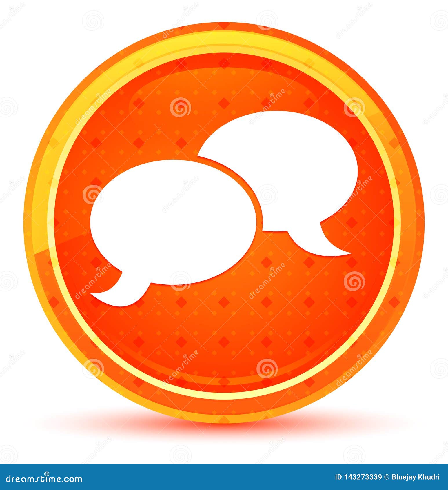 Chat Icon Natural Orange Round Button Stock Illustration - Illustration ...