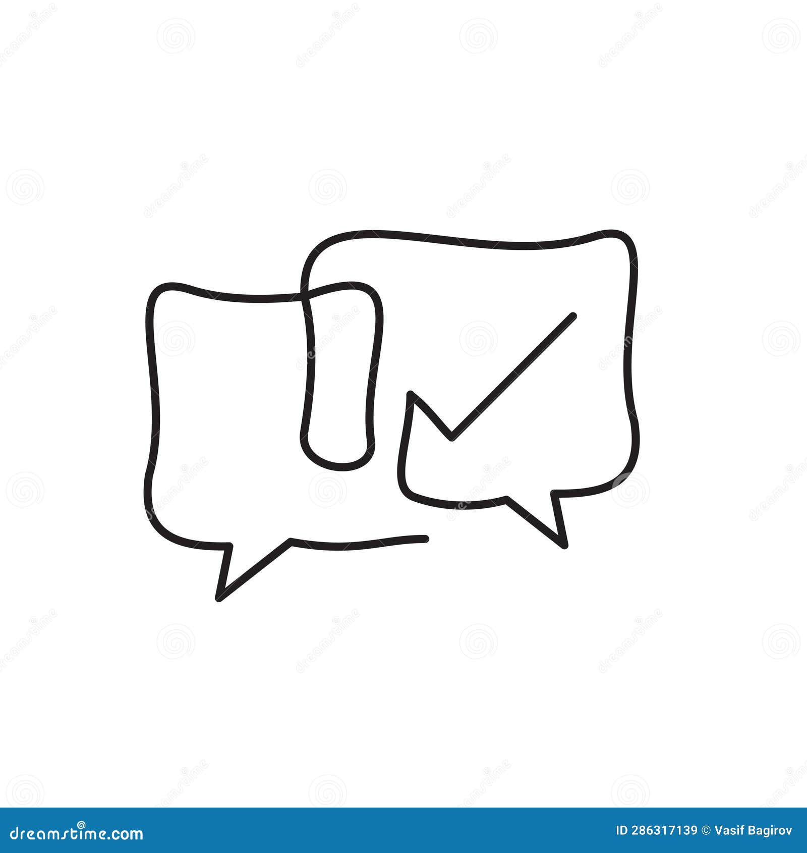 Chat Icon, One Line Chat Bubble. Simple One Line Vector Icon Stock ...