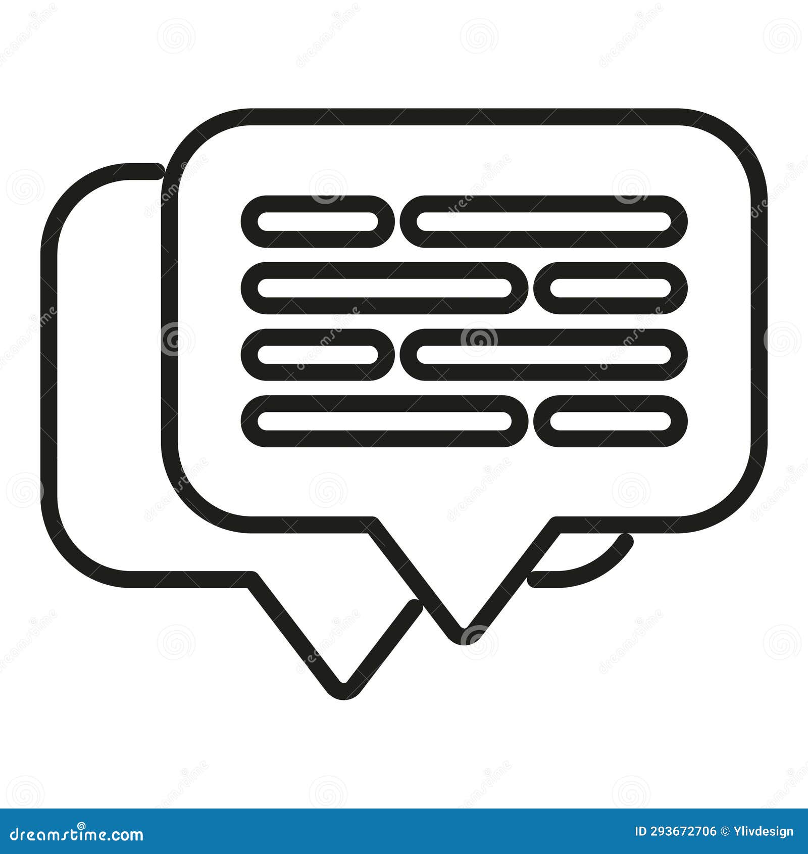 Chat Icon Outline Vector. Web Message Stock Vector - Illustration of ...
