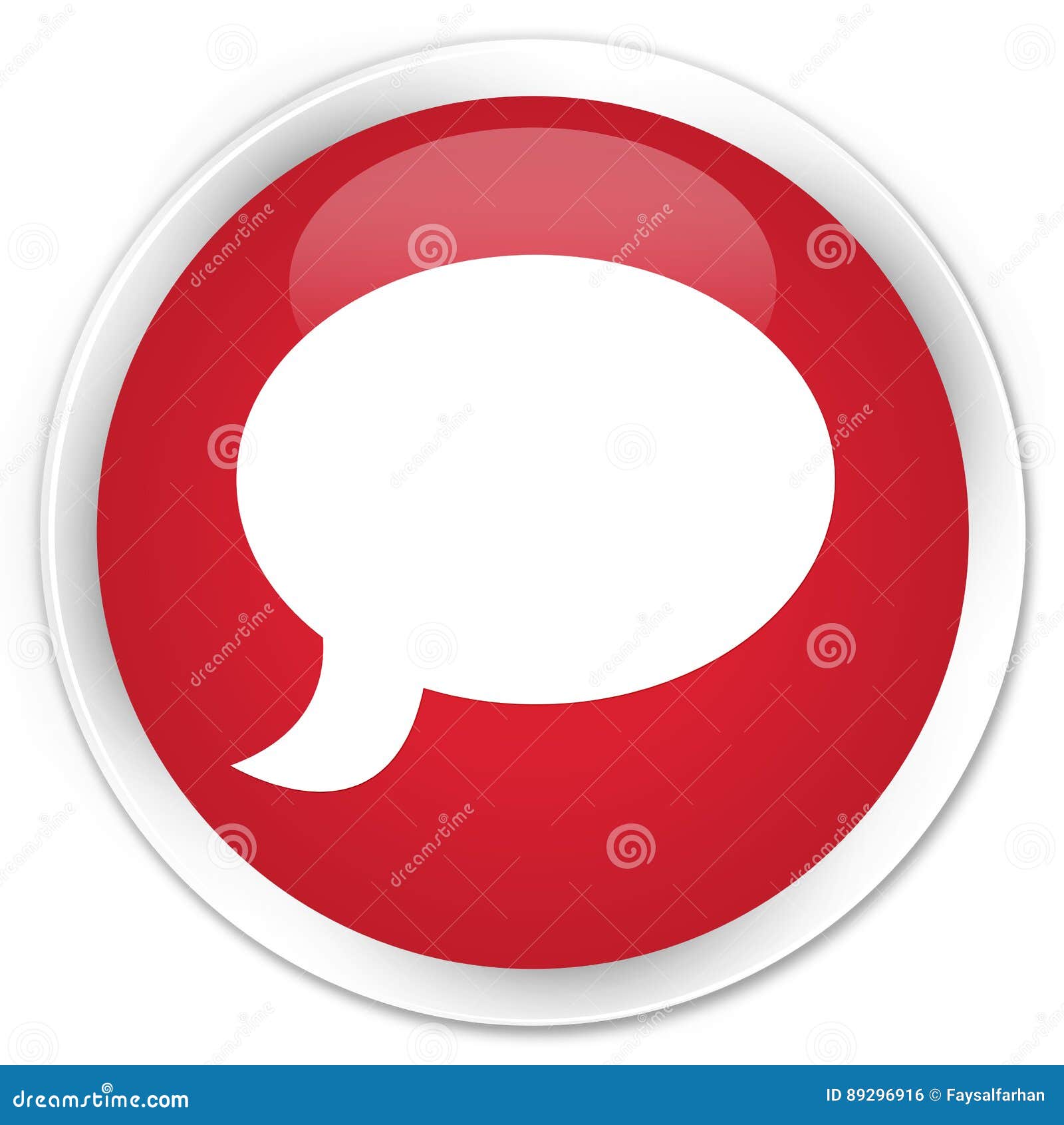 Chat Icon Premium Red Round Button Stock Illustration - Illustration of ...