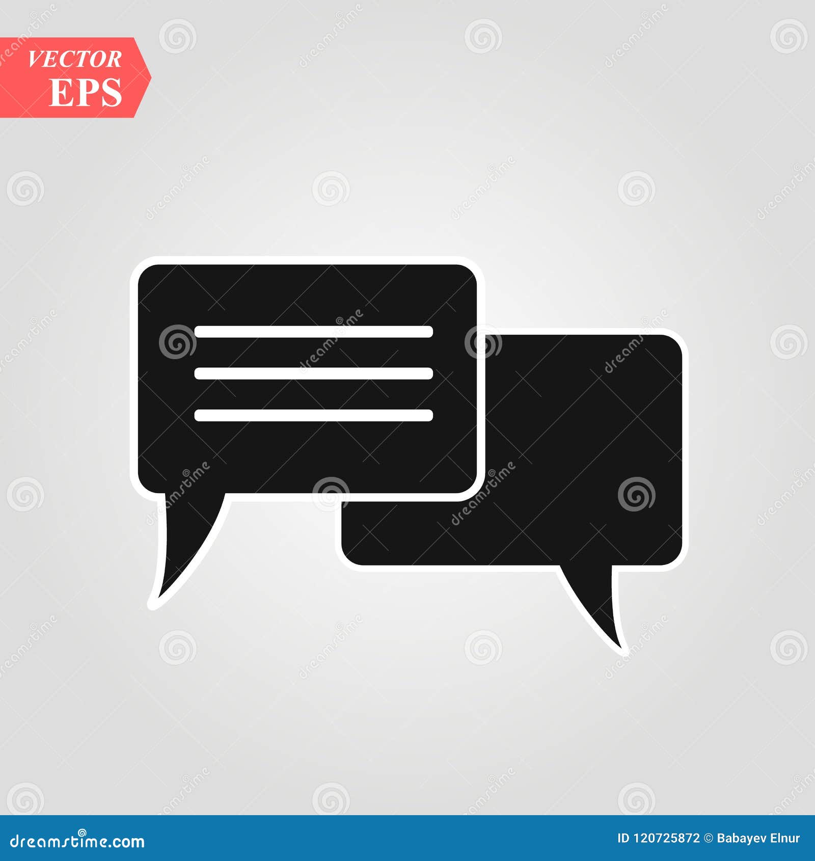 Chat Icon in Trendy Flat Style Isolated on Grey Background. Speech ...