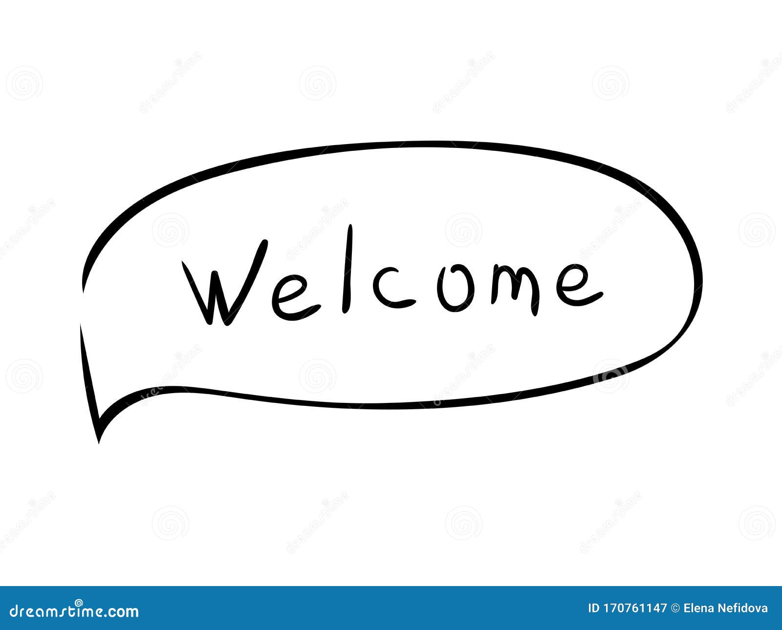 Welcome Icon Message Bubble. Vector Illustration. Dialog Text on White ...