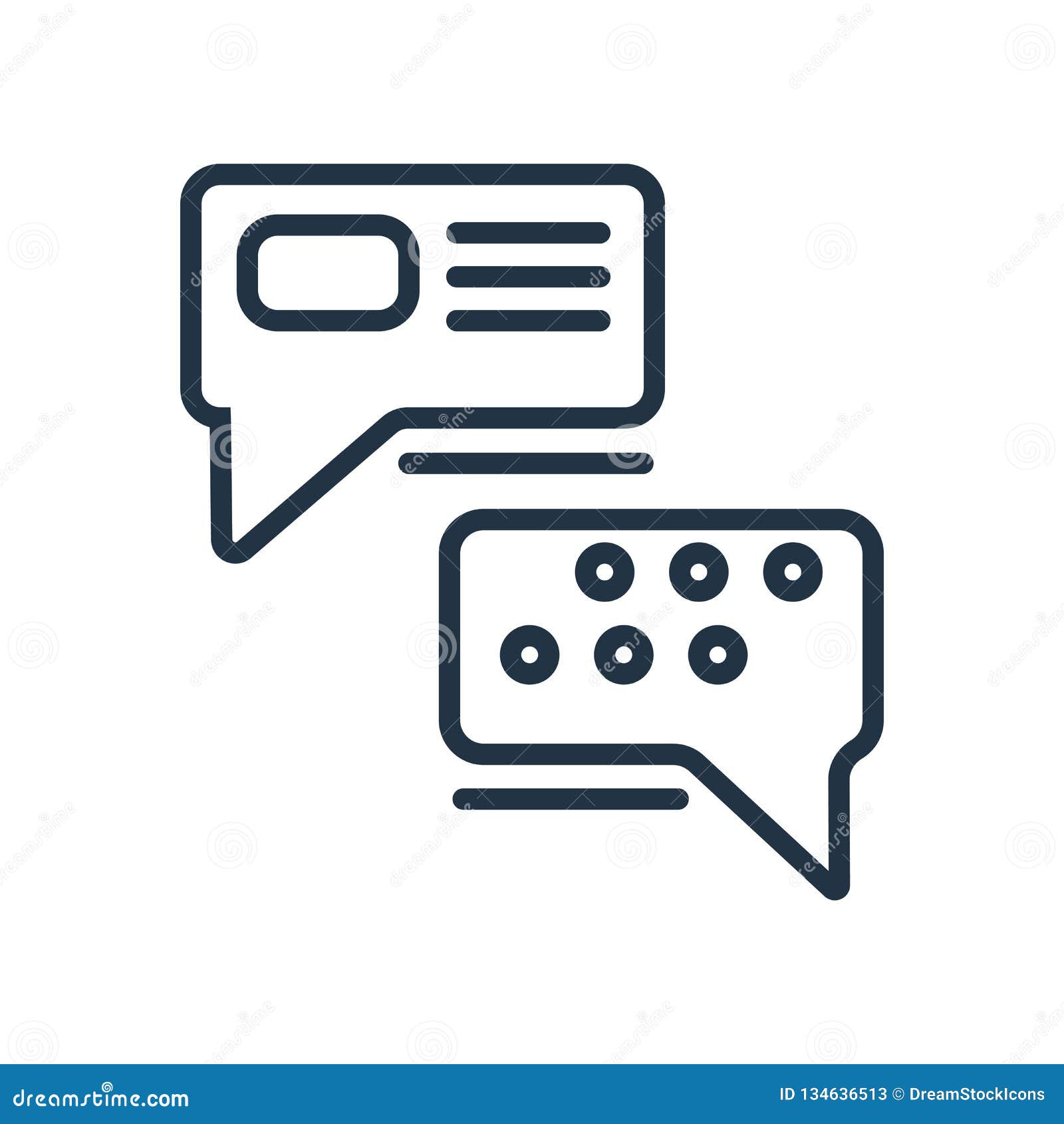 Chat Icon Vector Isolated on White Background, Chat Sign Stock Vector ...