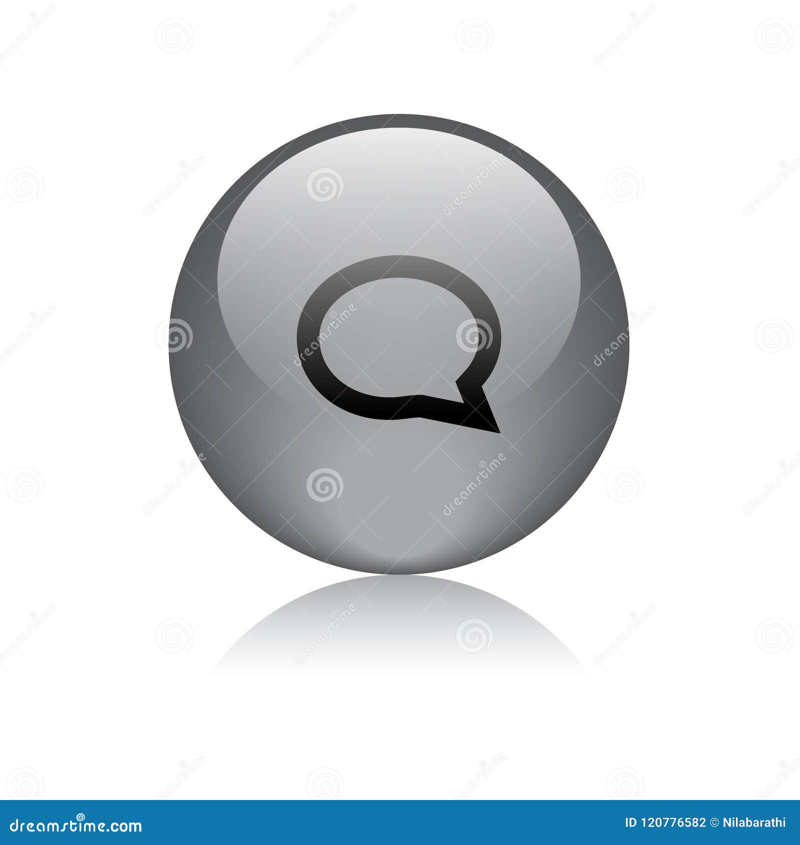 Chat icon web button round stock illustration. Illustration of computer ...