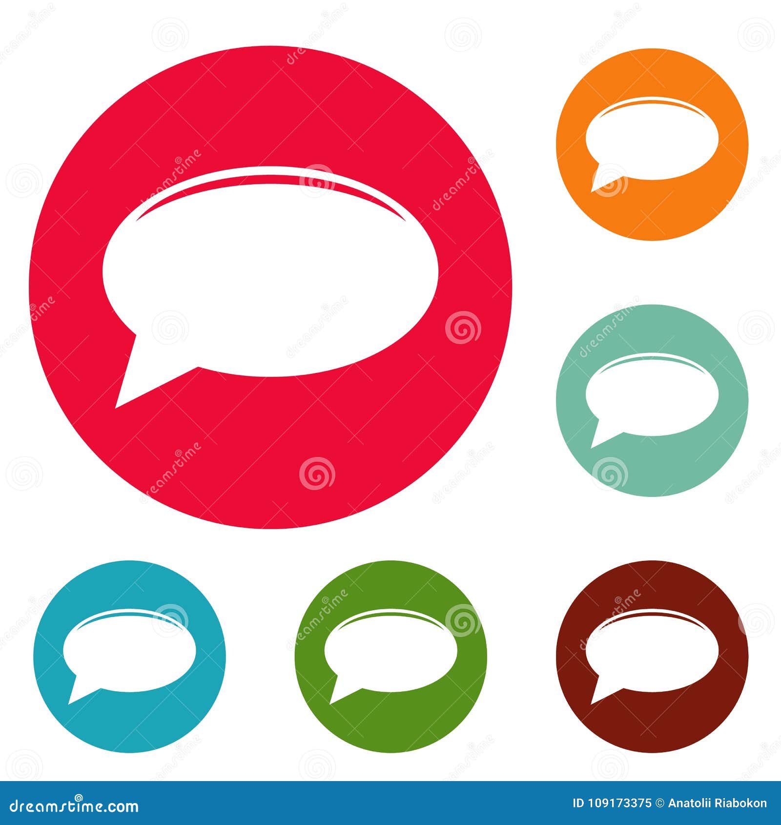 Chat Icons Circle Set Vector Stock Vector - Illustration of business ...