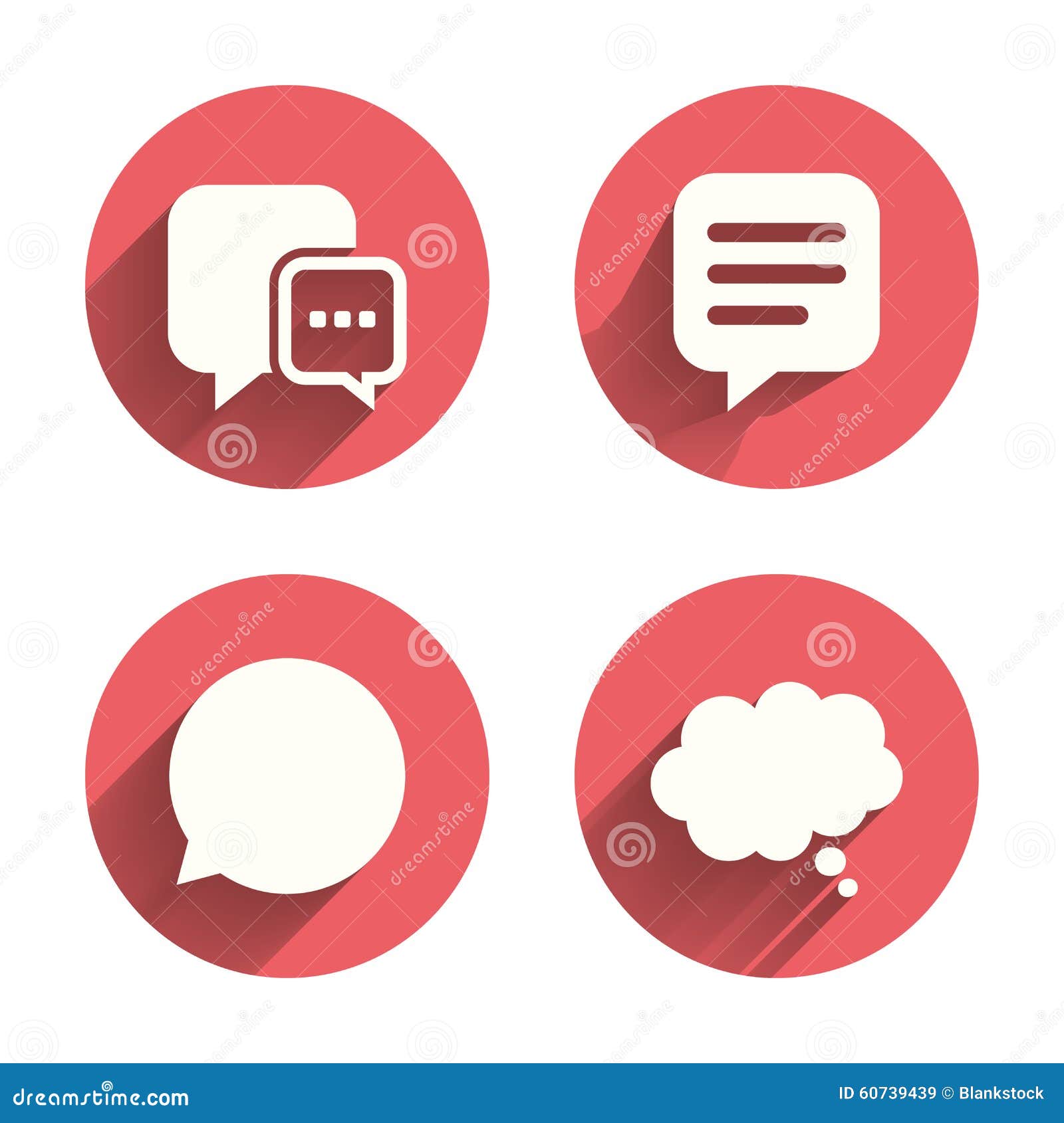Chat Icons. Comic Speech Bubble Signs. Think Stock Vector ...