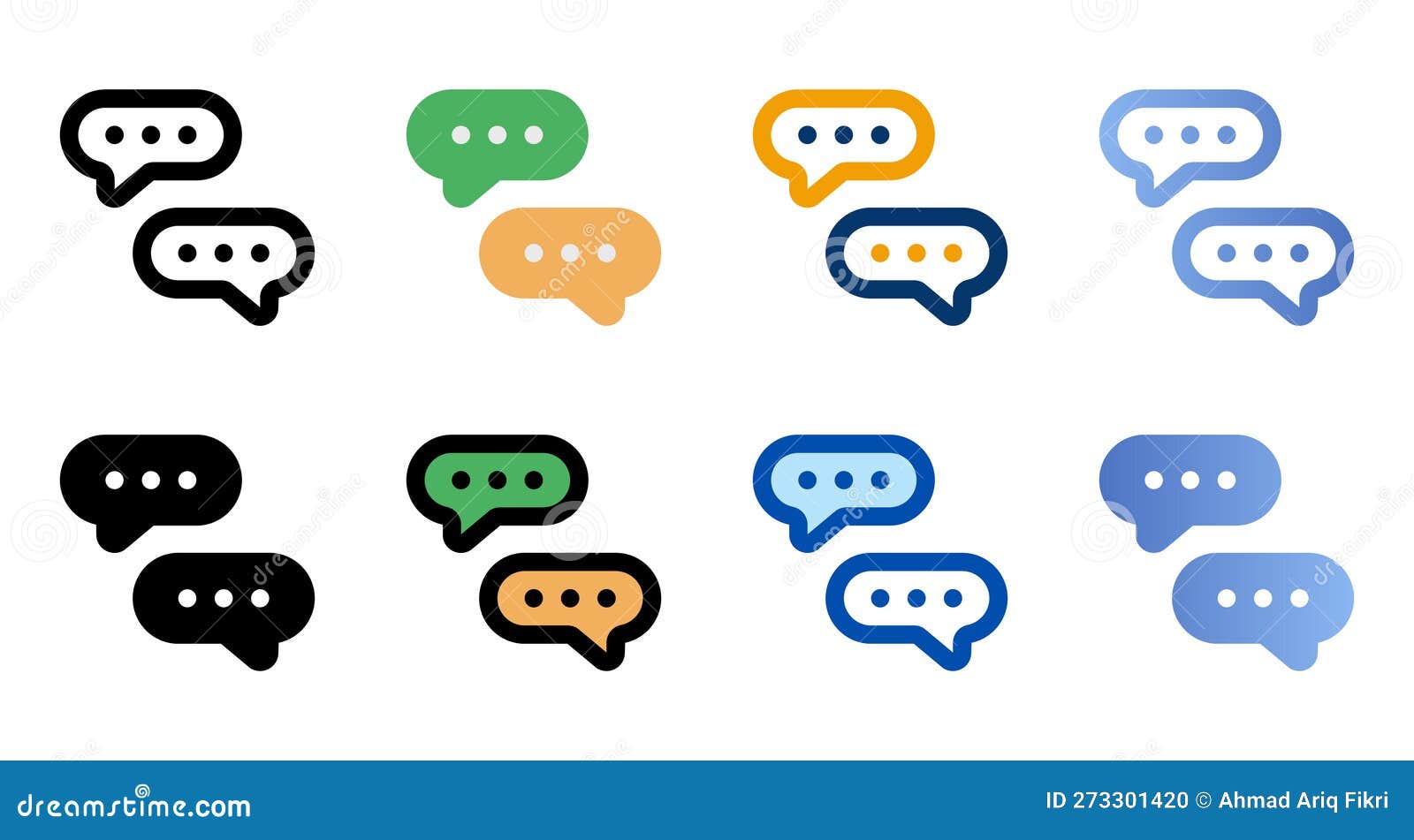 Chat Icons in Different Style. Chat Icons. Different Style Icons Set ...