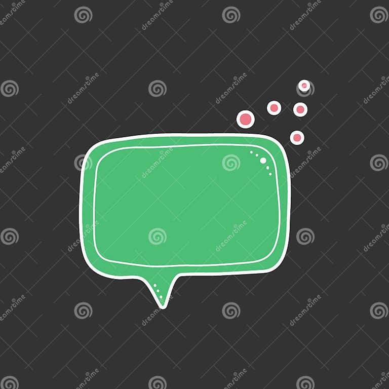 Chat Illustration with Text. Hand Drawn Vector on Black Backdrop Stock ...