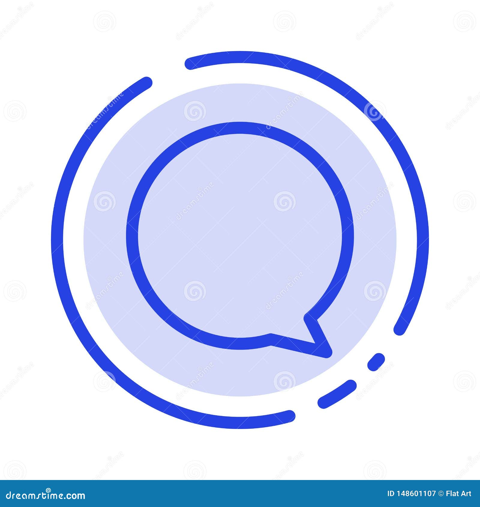 Chat, Instagram, Interface Blue Dotted Line Line Icon Stock Vector ...