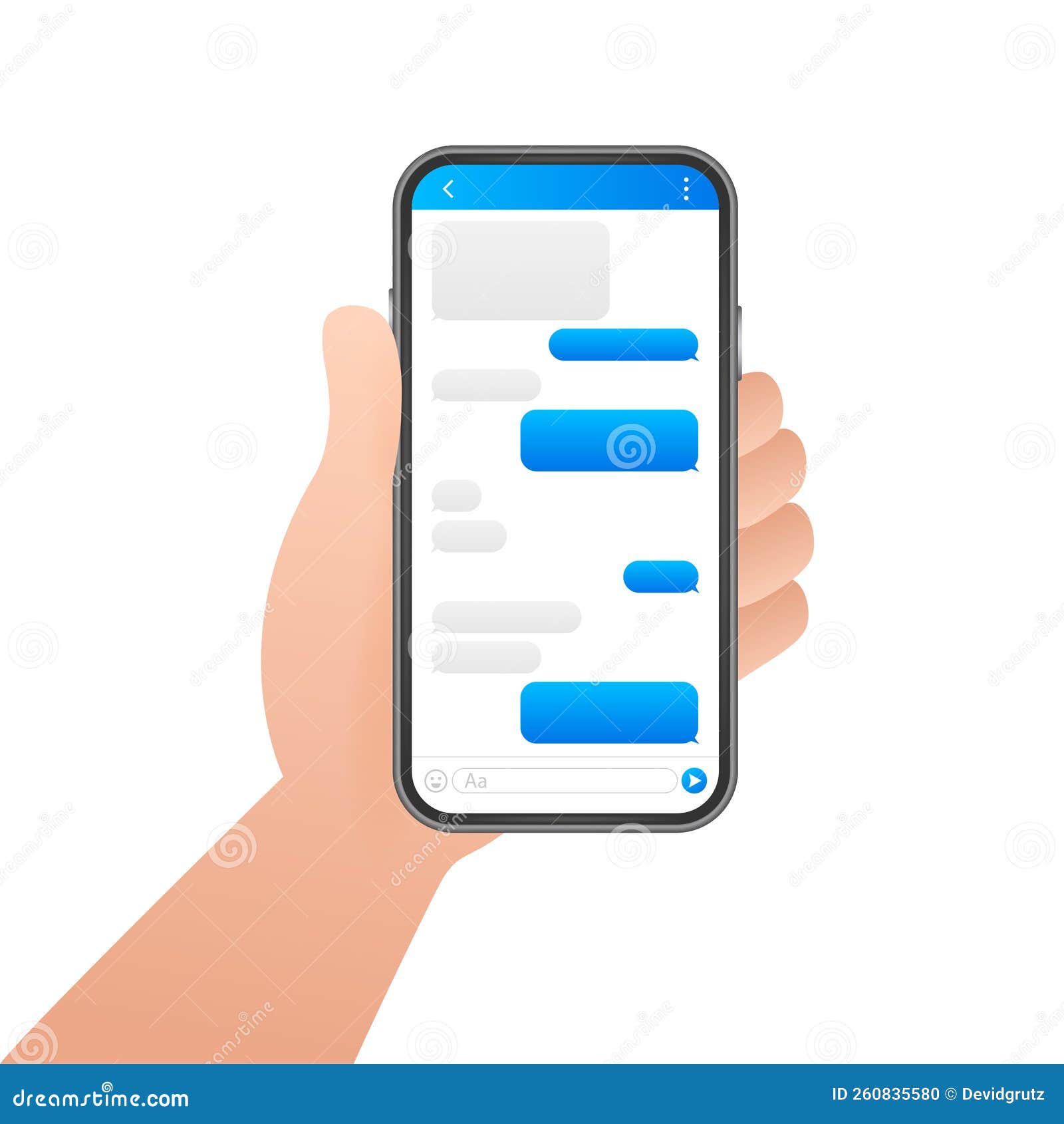 Chat Interface Application with Dialogue Window. Clean Mobile UI Design ...
