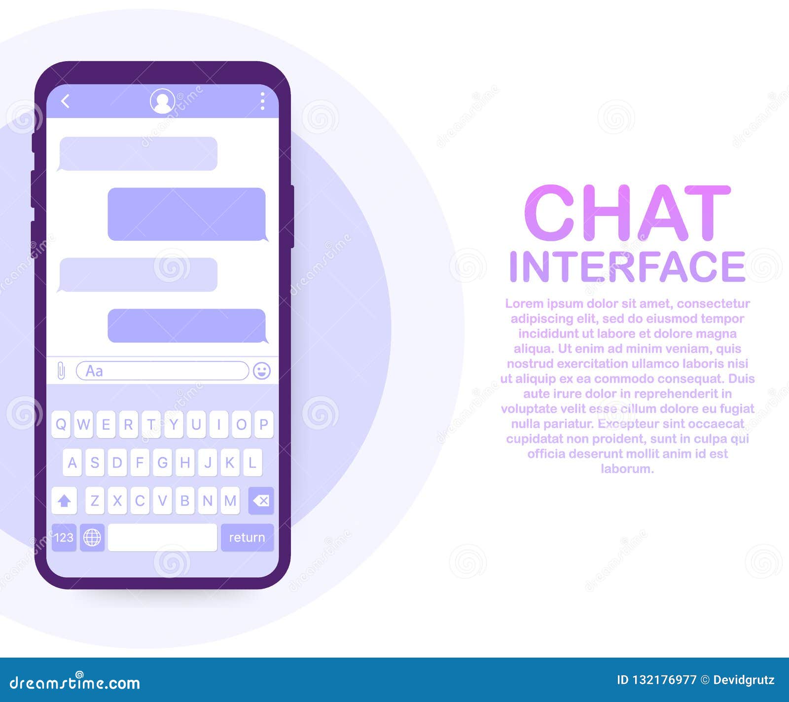 Chat Interface Application with Dialogue Window. Clean Mobile UI Design ...