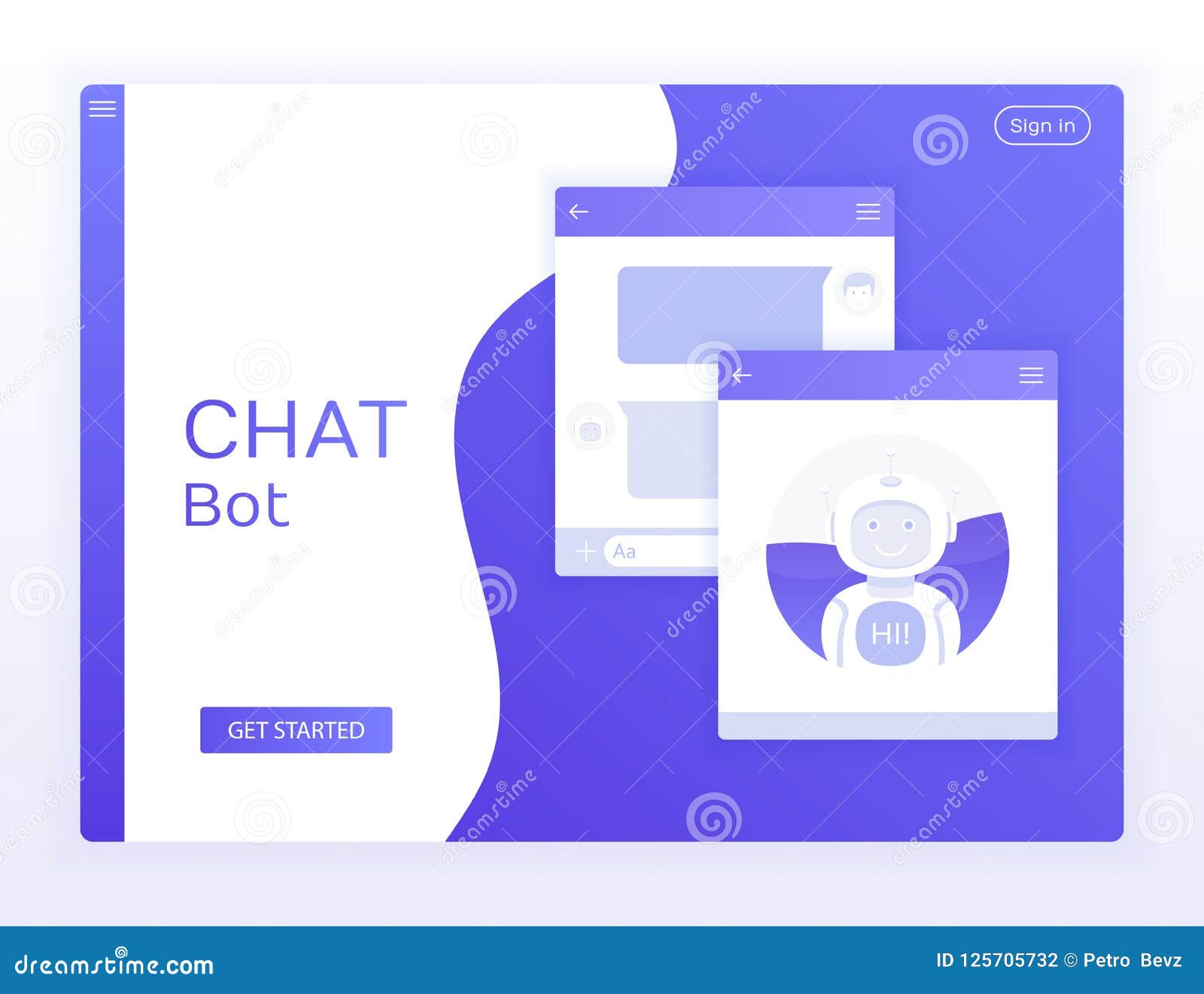 Chat Interface Application with Dialogue Window. Concept Website. Clean ...