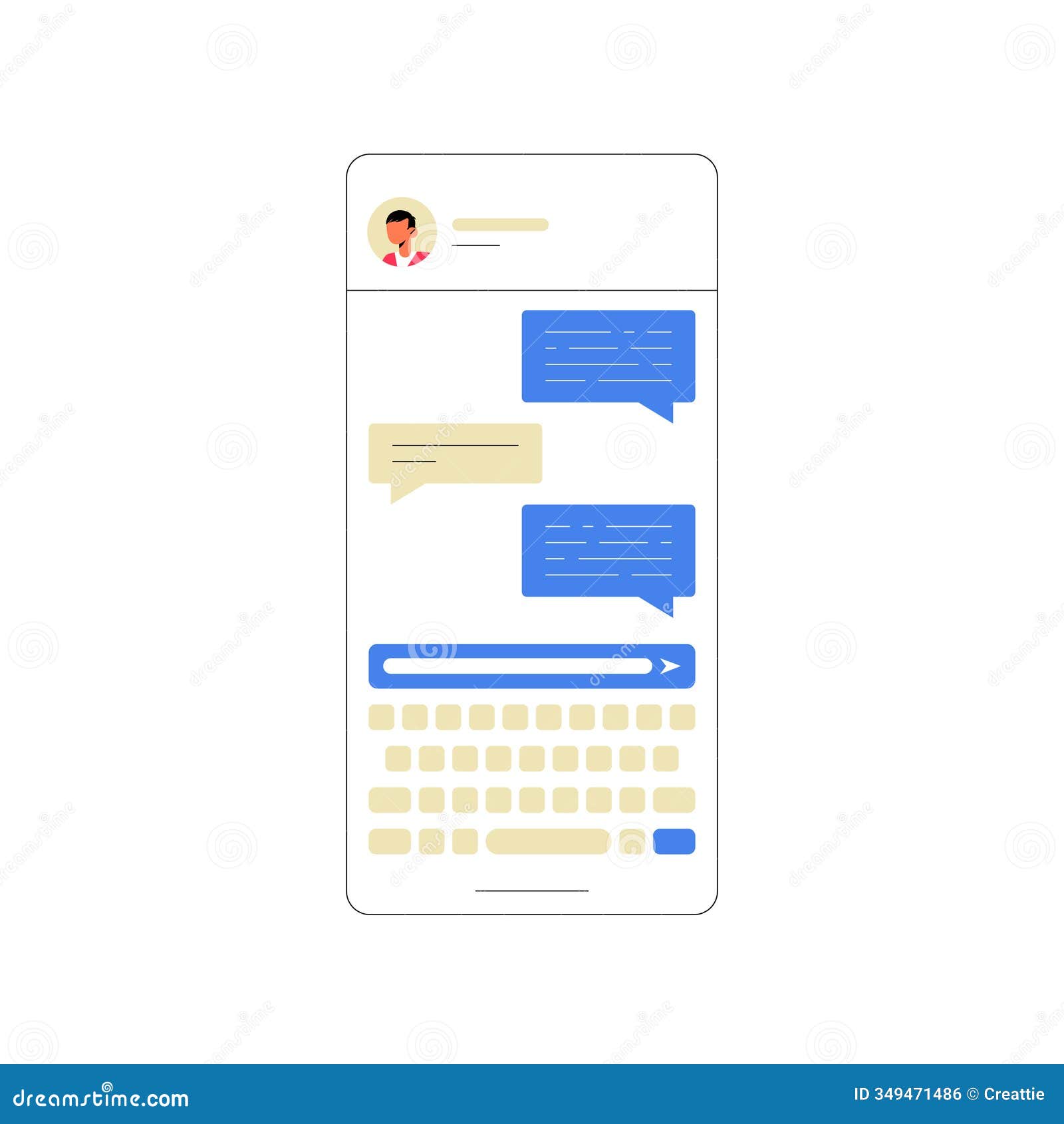 Messaging Conversation App Concept. Mockup Social Media Background Copy ...
