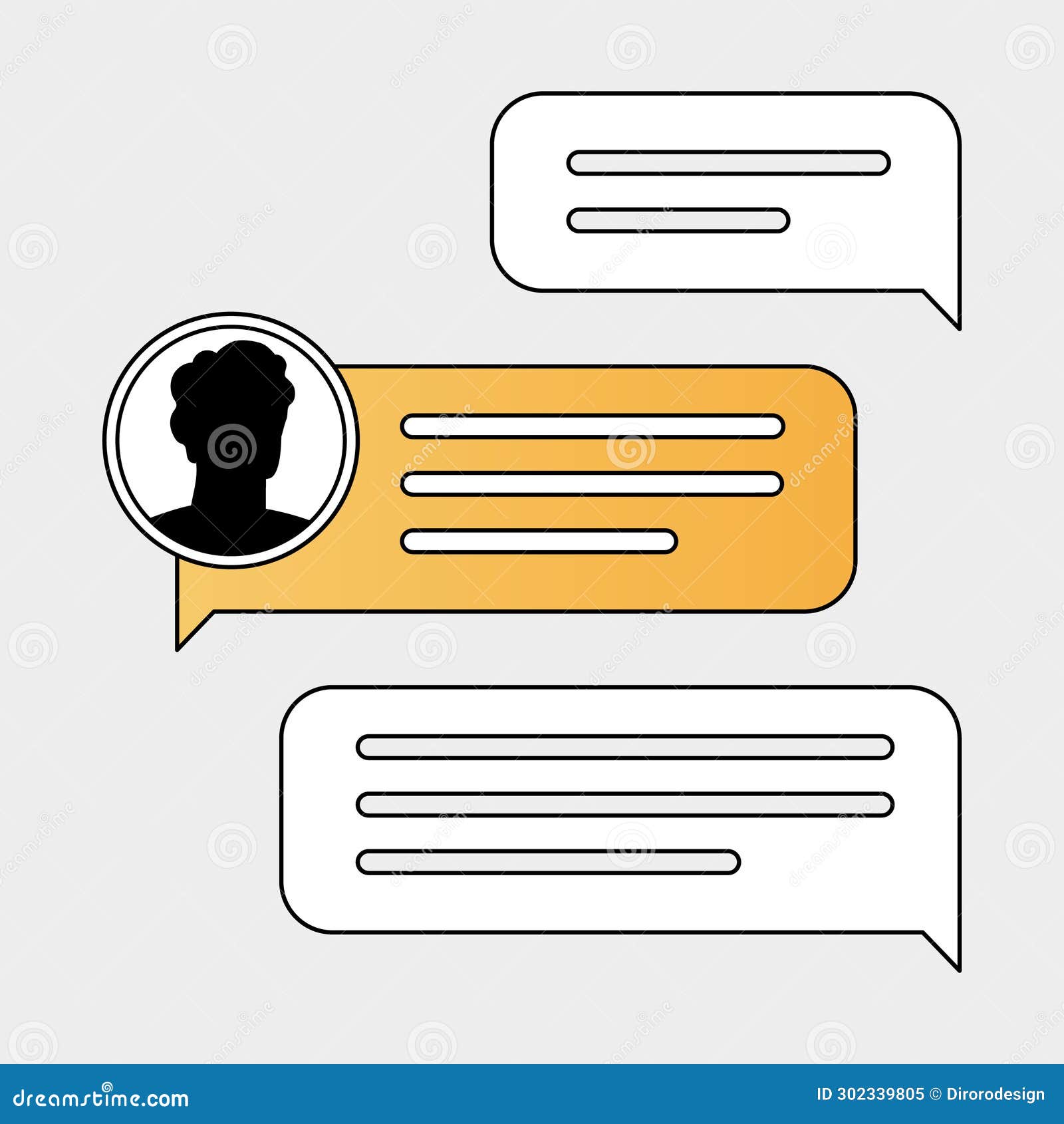 Chat Interface with User Profile and Message Bubbles Stock Vector ...