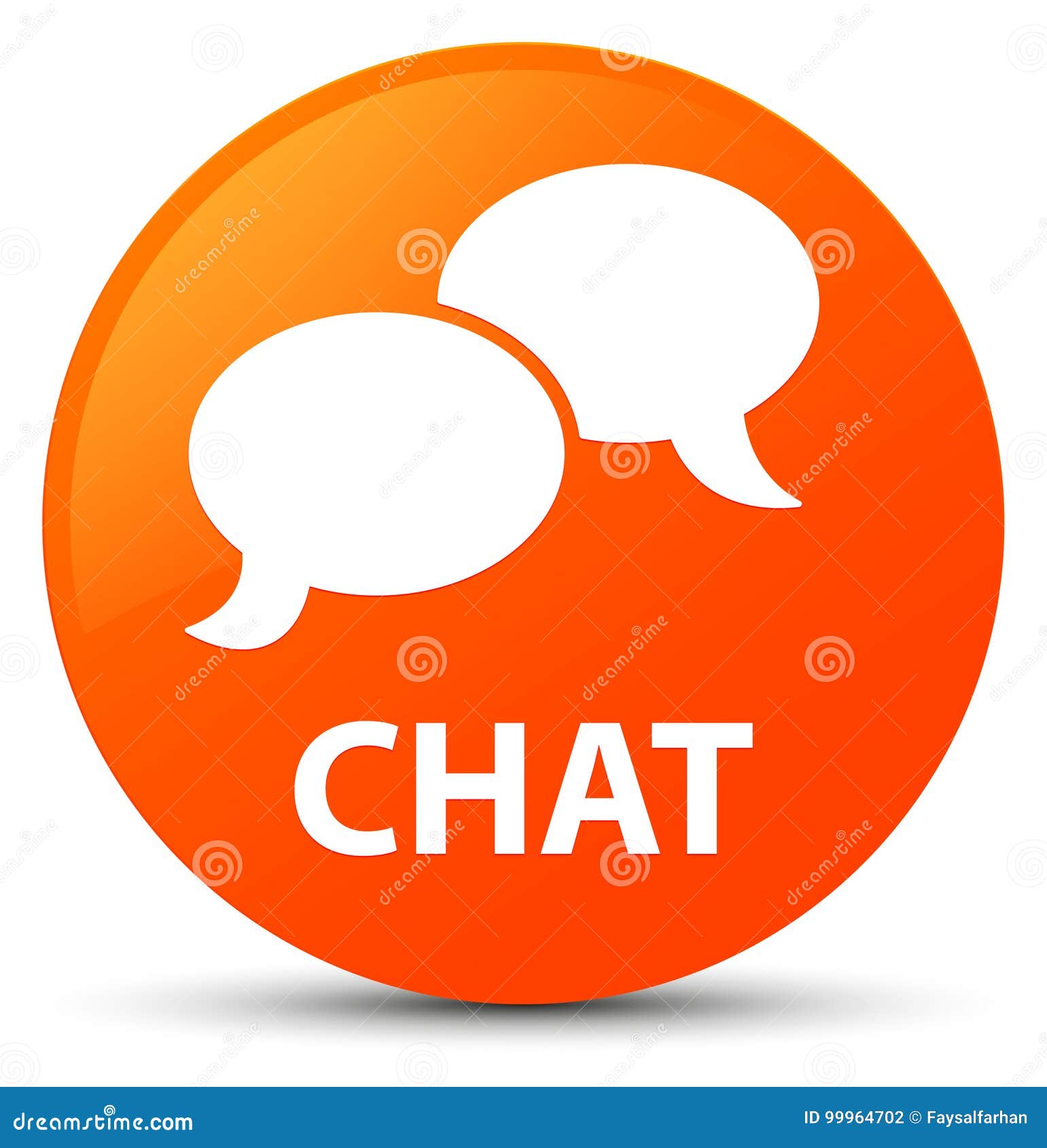 Chat orange round button stock illustration. Illustration of dialog ...
