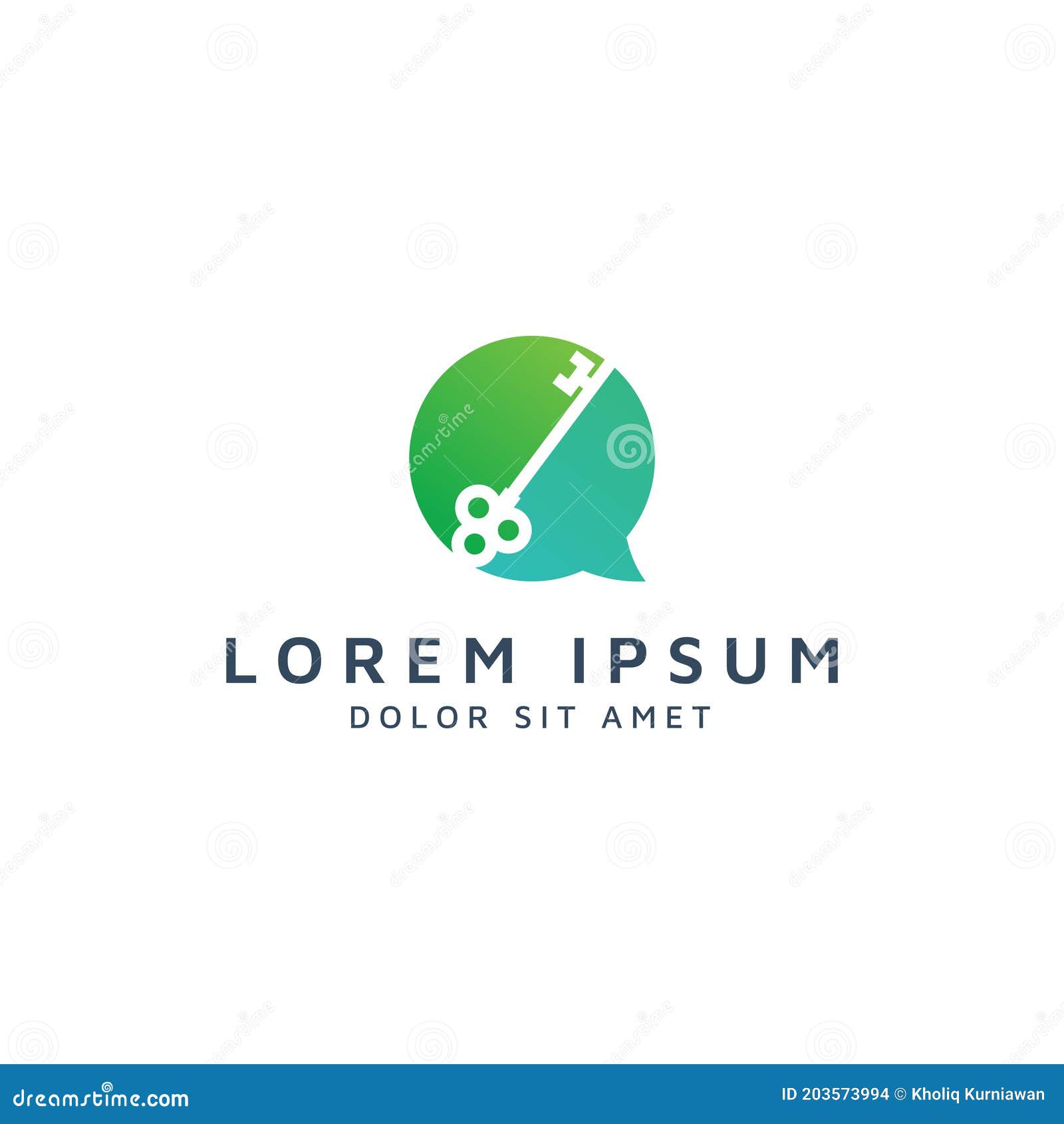 Chat and Key Negative Space Logo Design Stock Vector - Illustration of ...