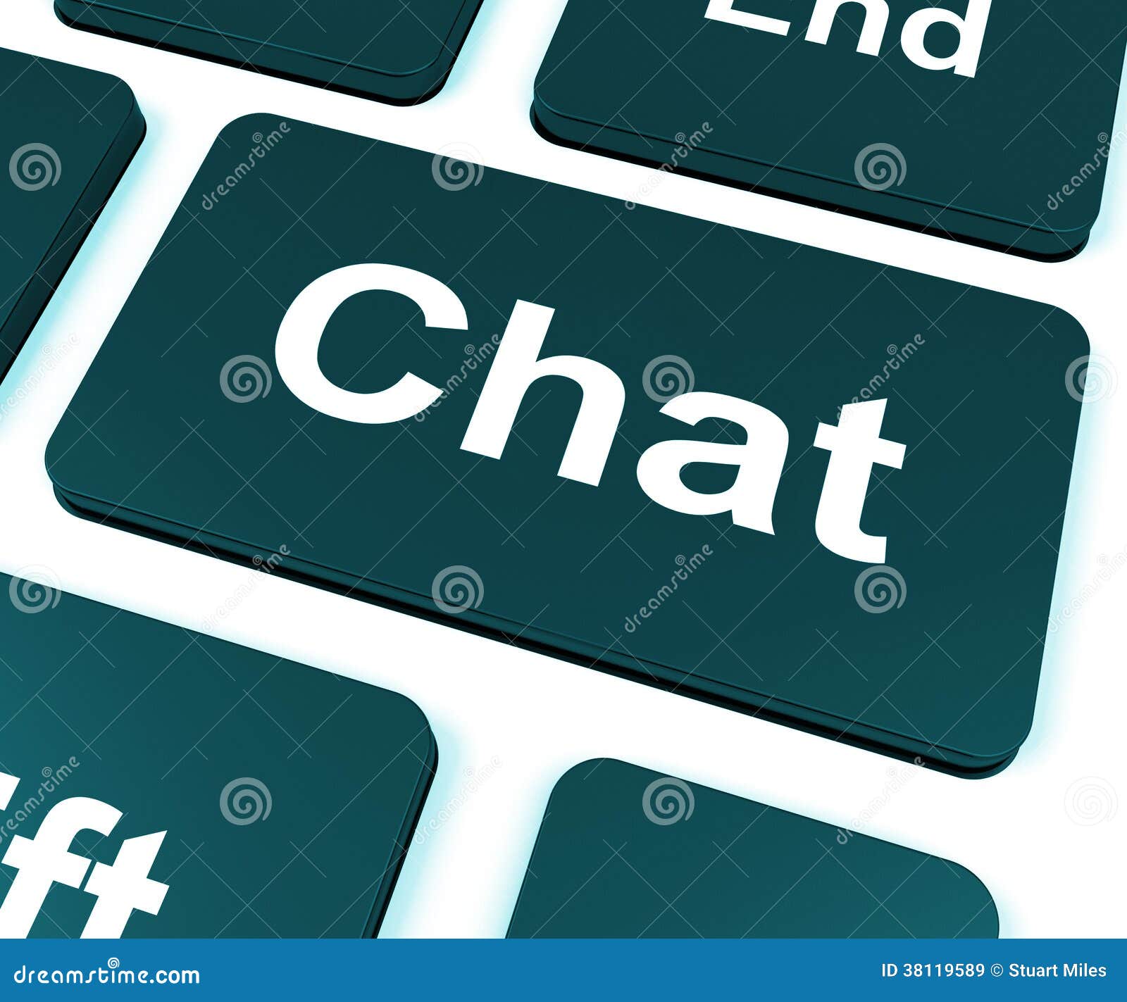Chat Key Shows Talking Typing or Texting Stock Illustration ...