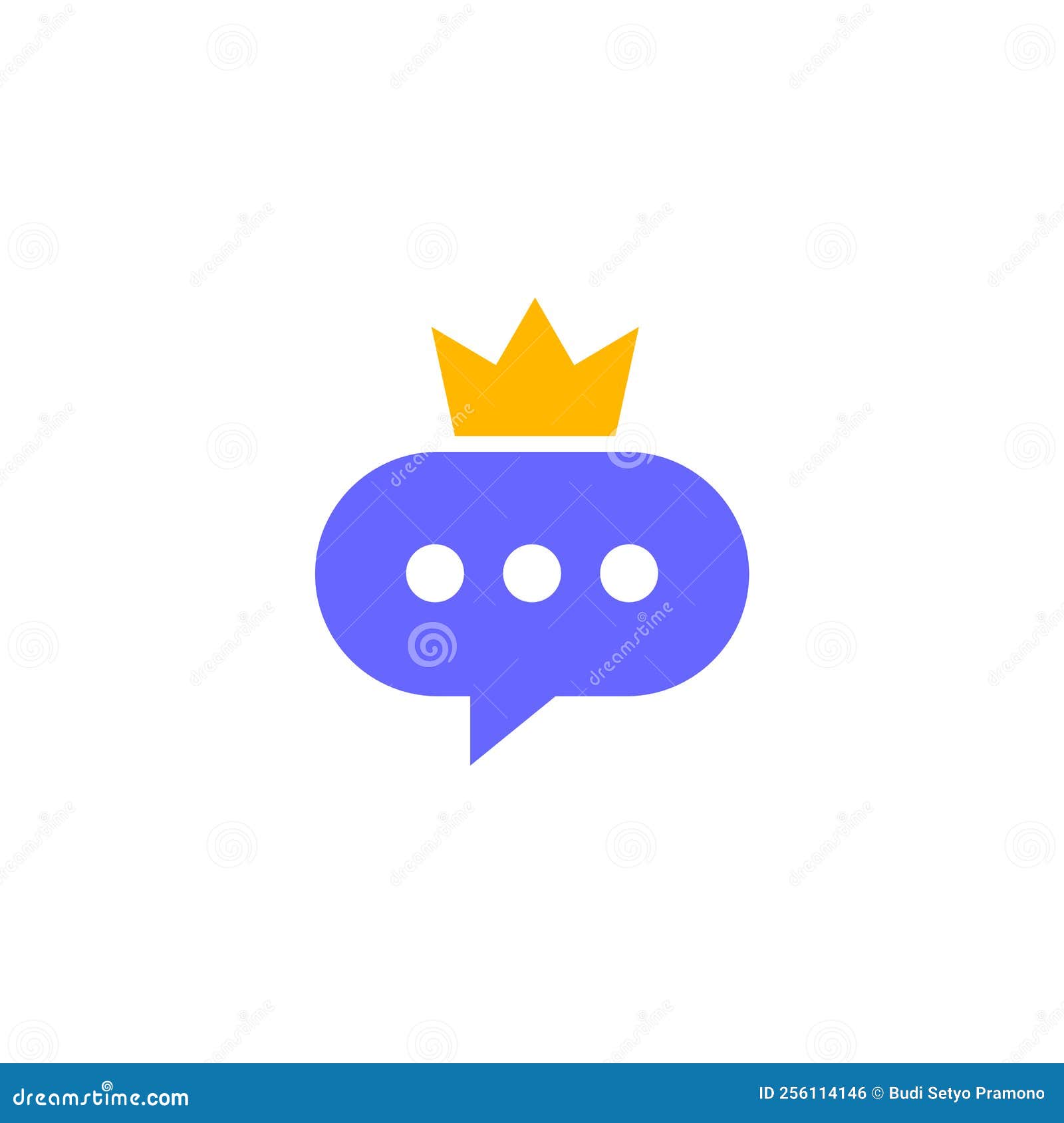 Chat King Logo Design Template. Crown Chat Logo Concept Vector Stock ...