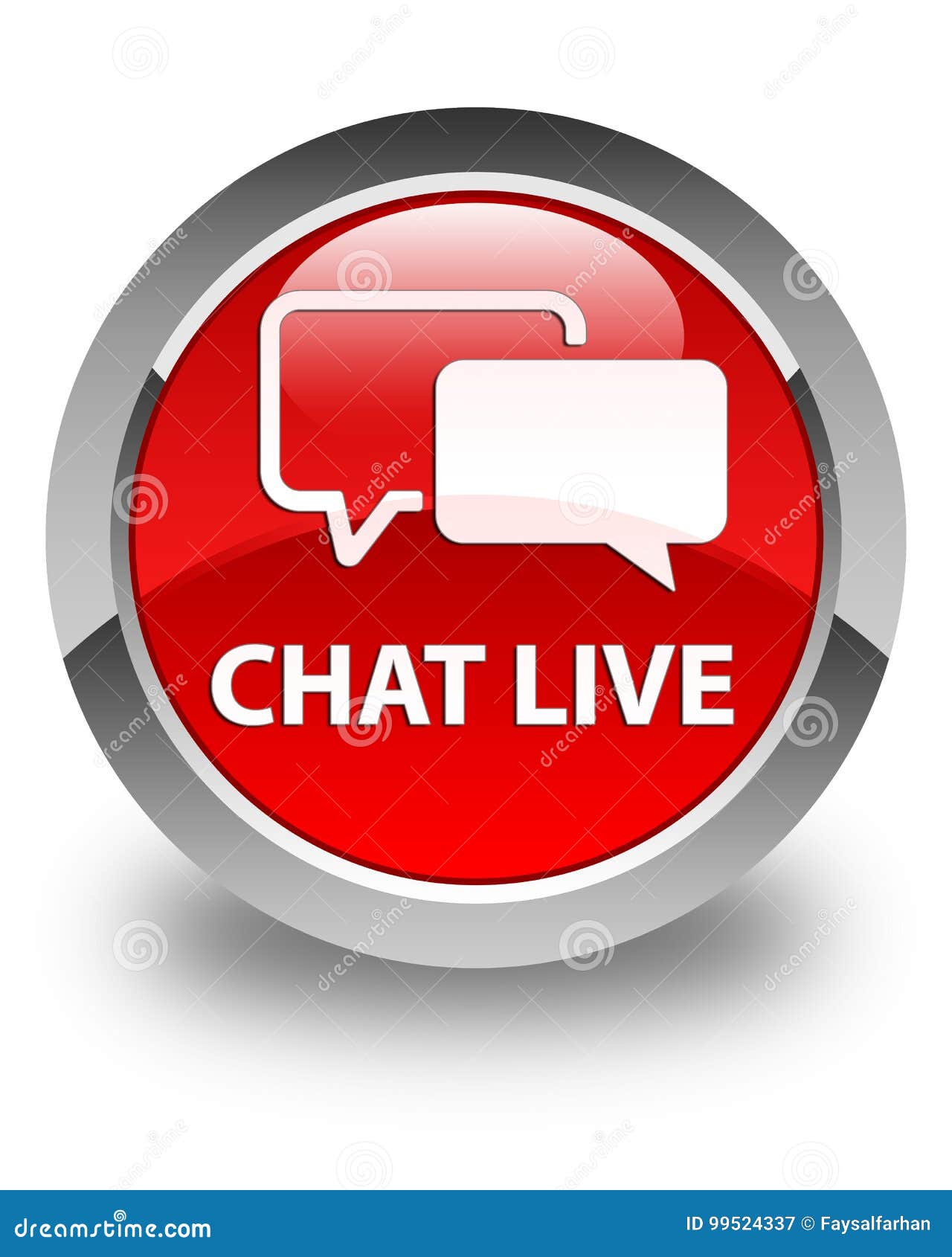 Chat Live Glossy Red Round Button Stock Illustration - Illustration of ...