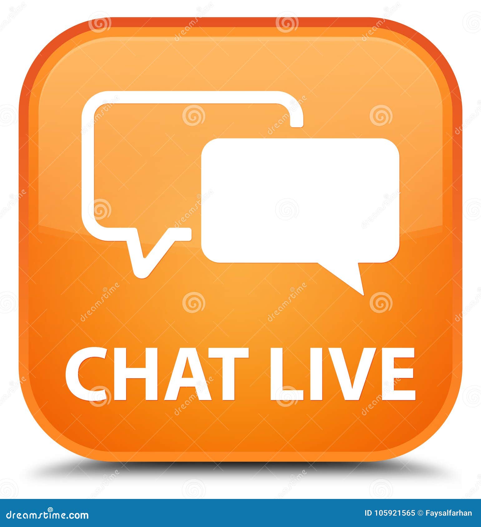 Chat Live Special Orange Square Button Stock Illustration ...