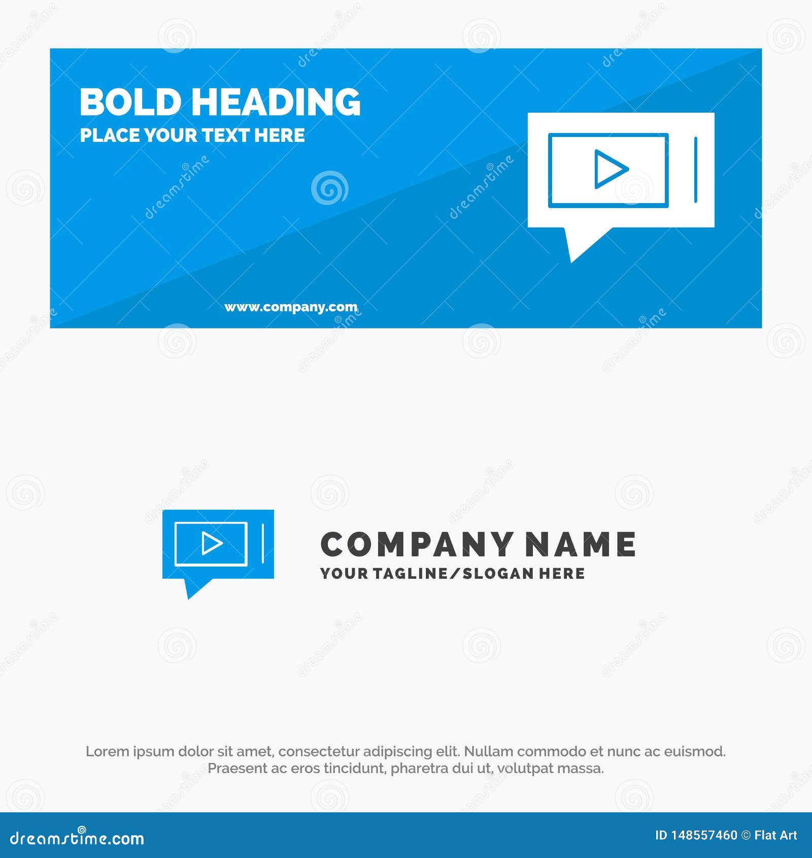 Chat, Live, Video, Service SOlid Icon Website Banner and Business Logo ...